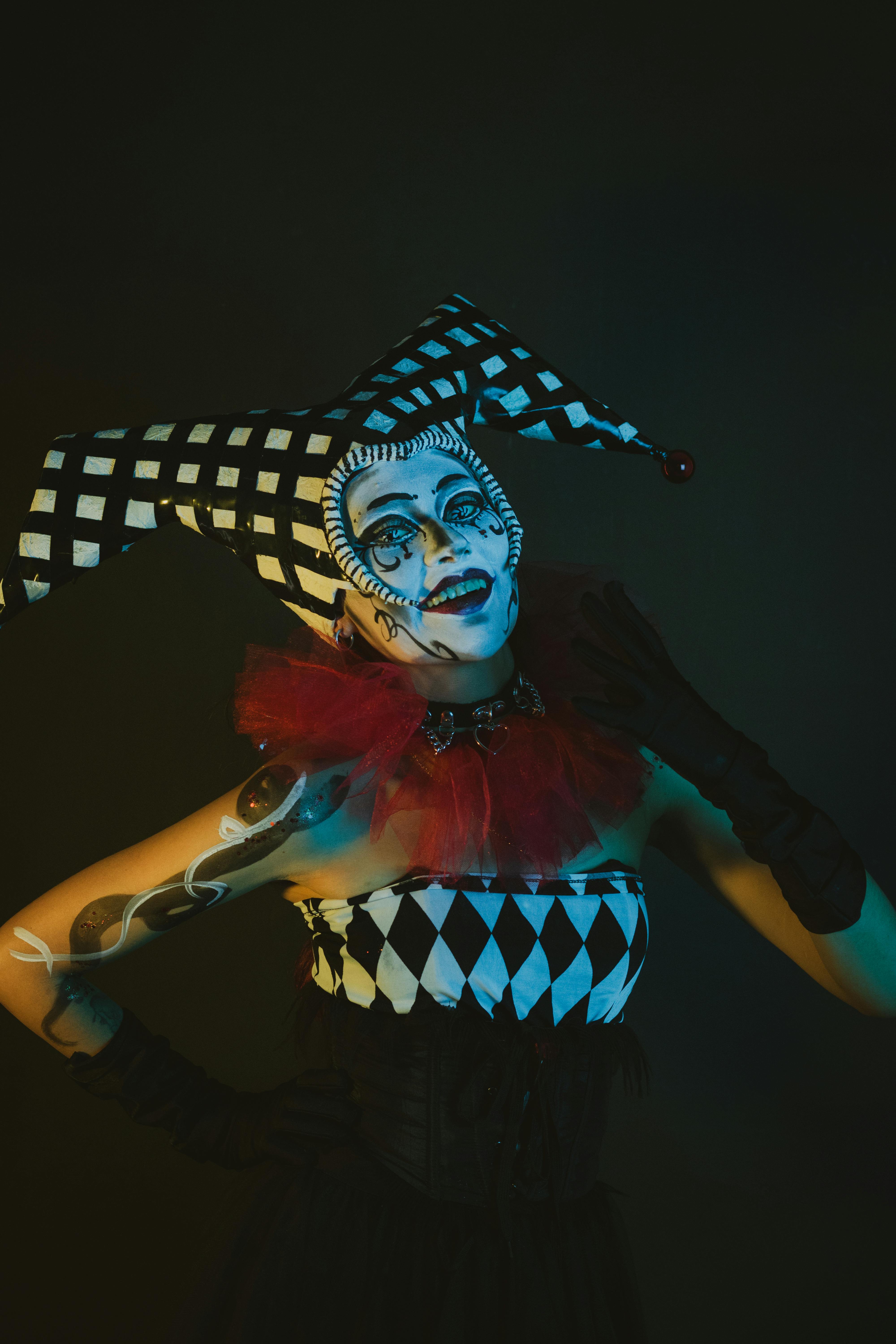 Dark Circus-Themed Halloween Costume Portrait · Free Stock Photo