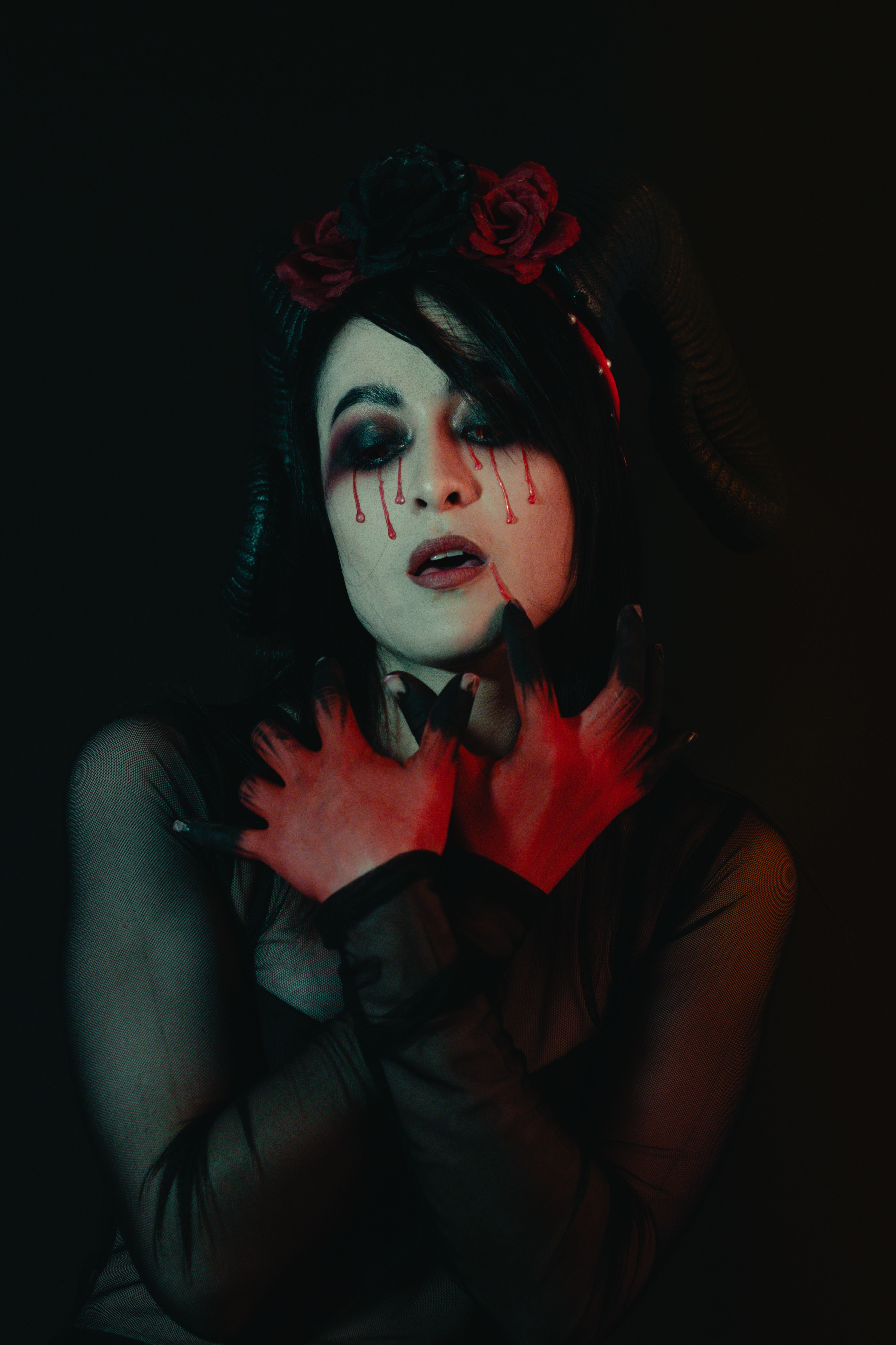 Dramatic Halloween Portrait with Horror Vibes · Free Stock Photo