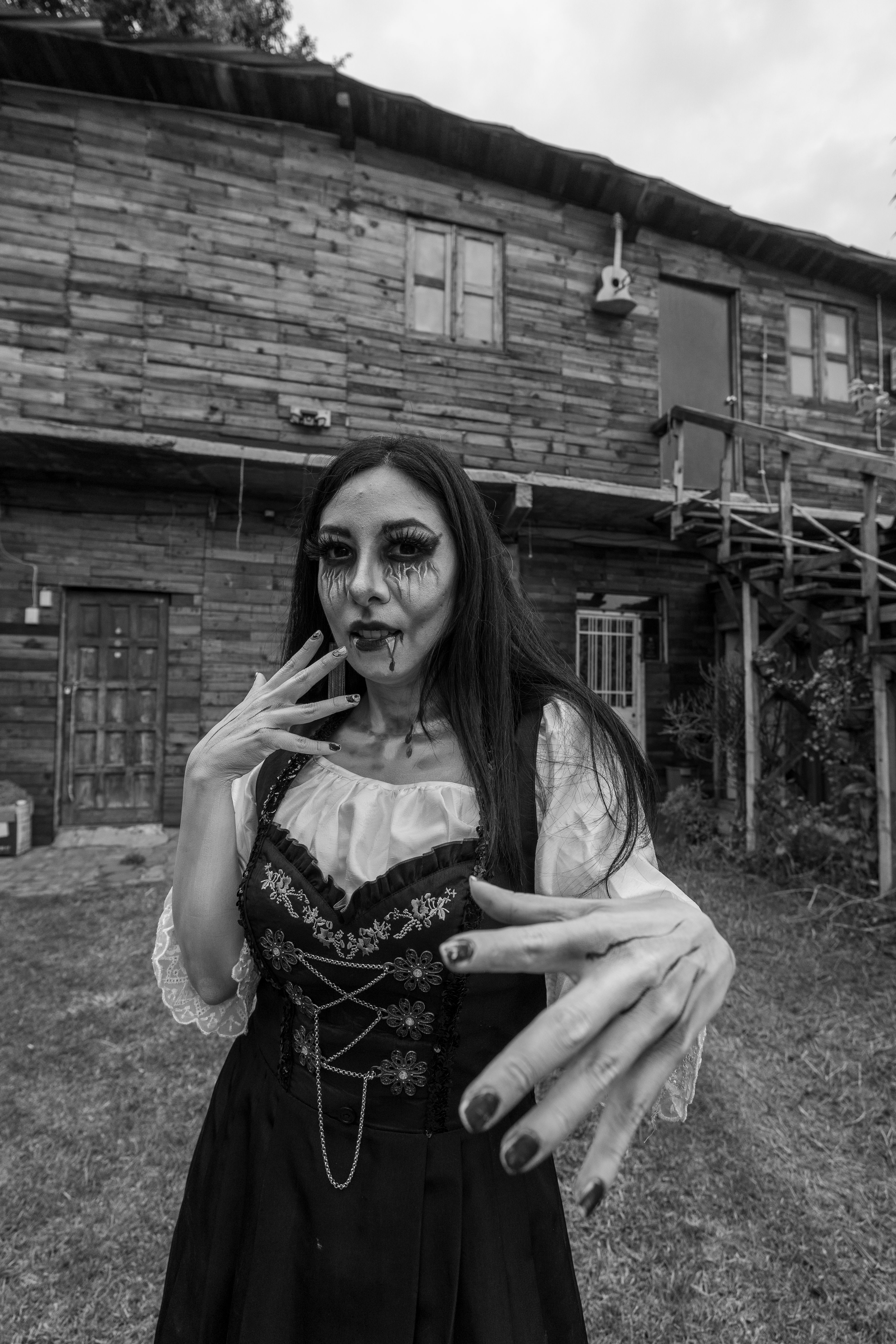 Haunting Female Vampire in Rustic Setting · Free Stock Photo