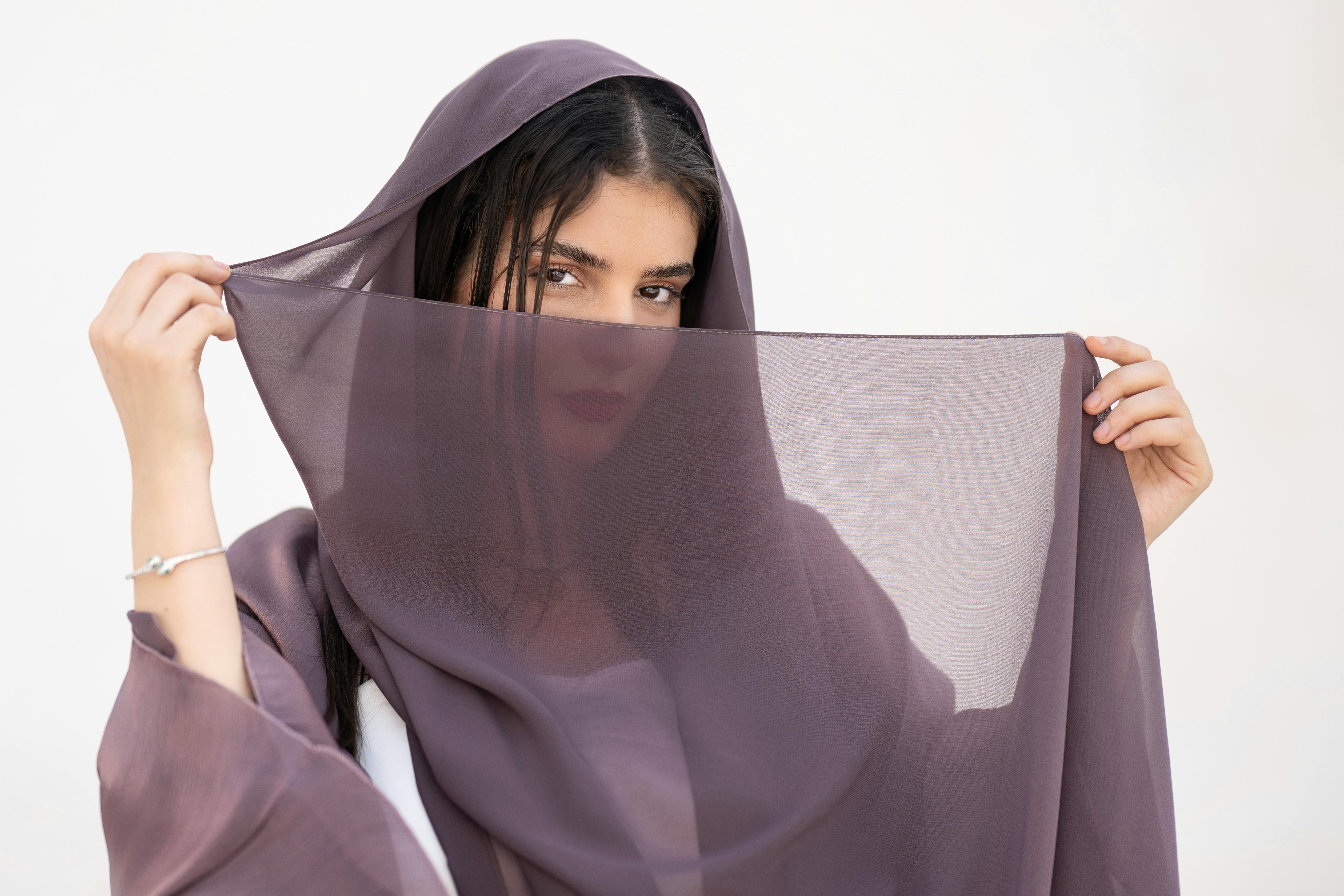 Elegant Woman in Sheer Veil Portrait · Free Stock Photo