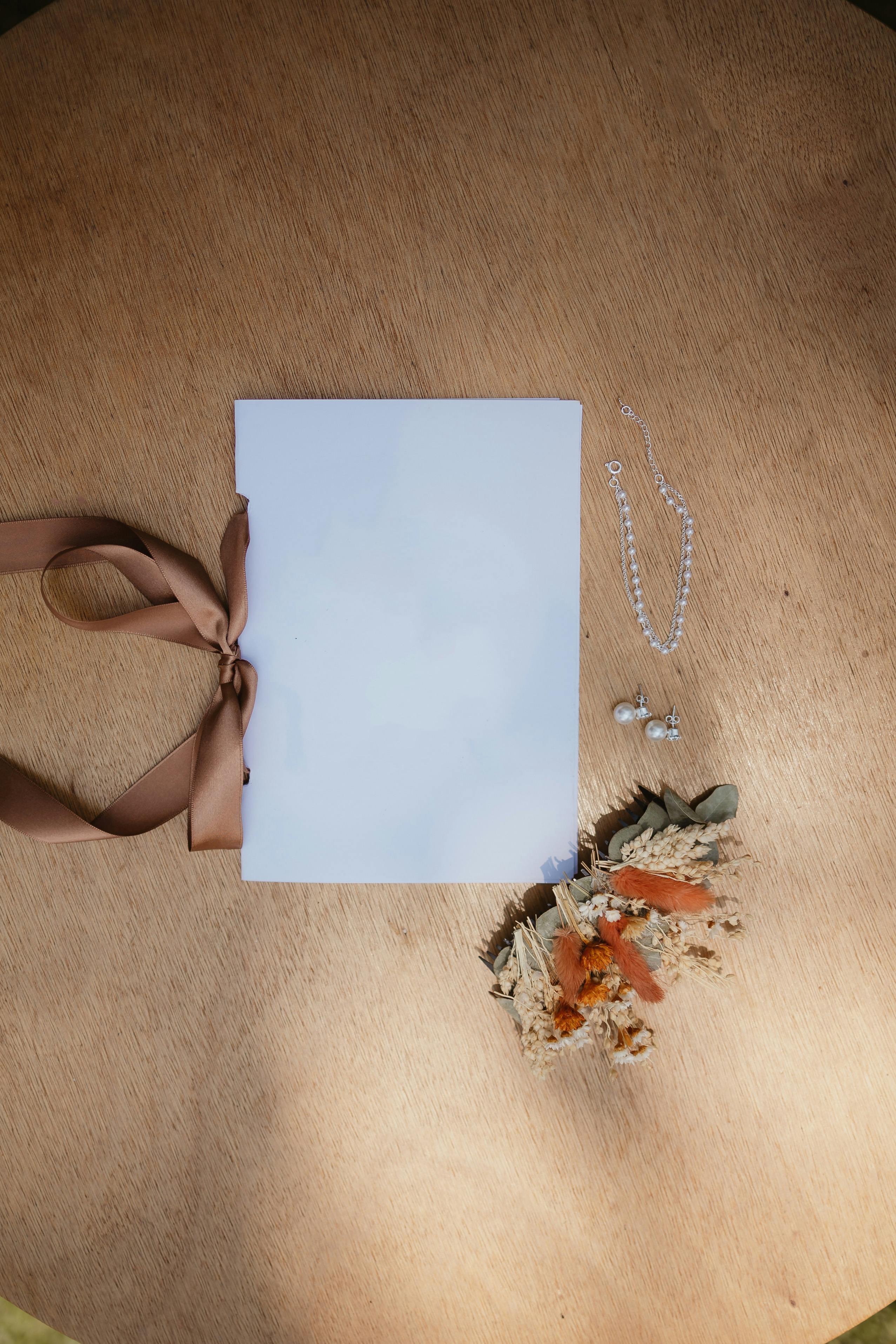 Elegant Rustic Wedding Invitation Flat Lay · Free Stock Photo