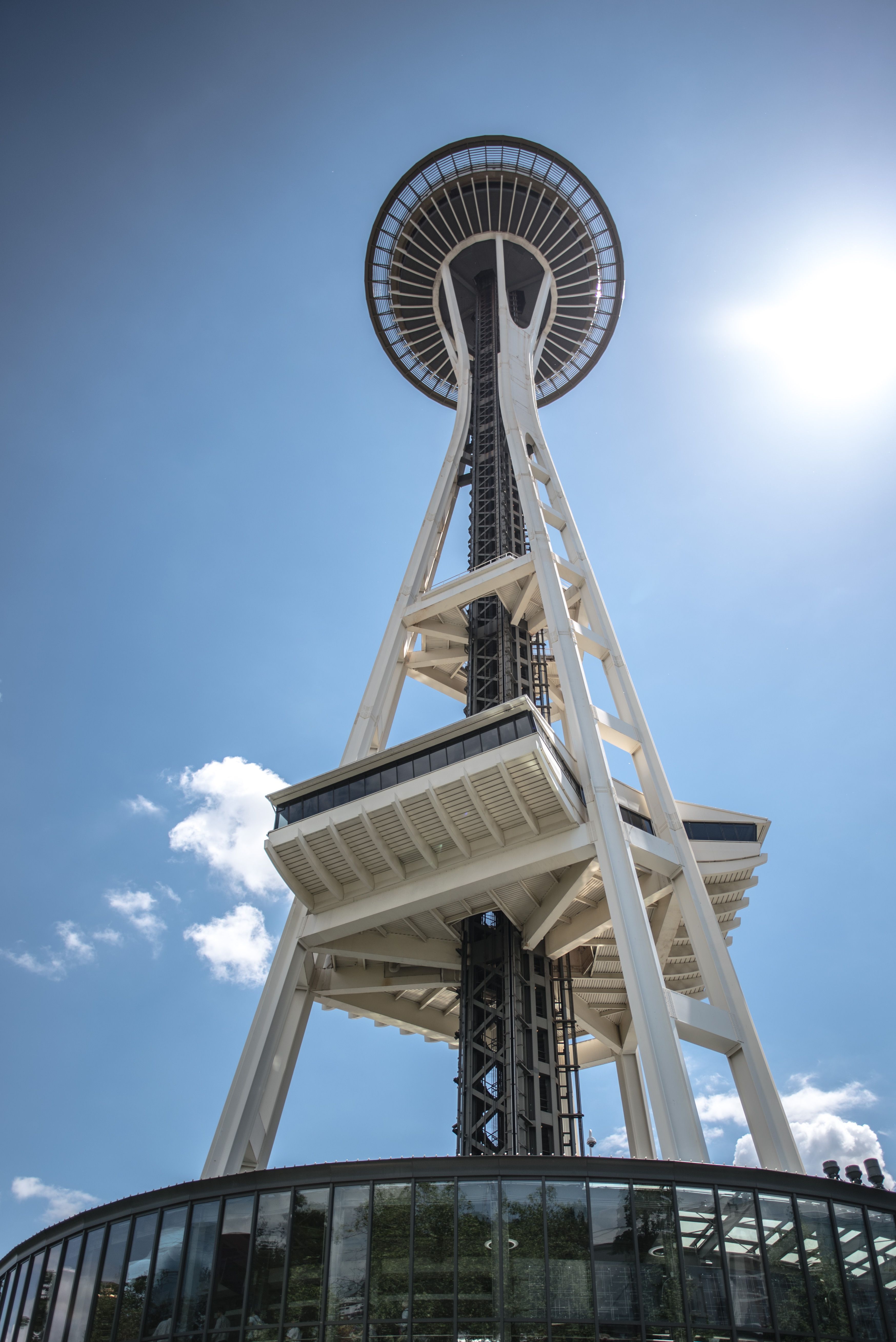 Iconic Space Needle Tower Against Blue Sky · Free Stock Photo