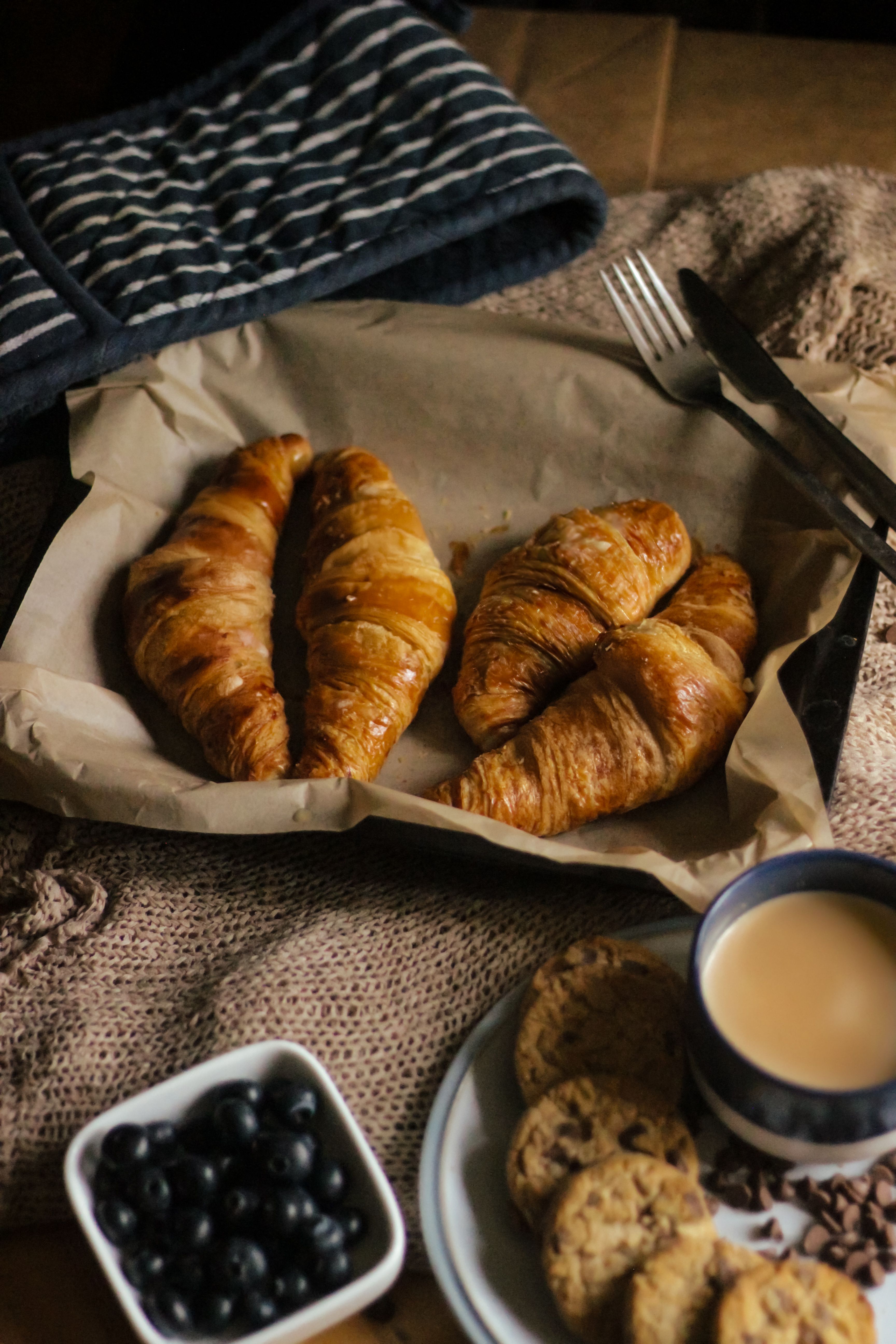 Cozy Breakfast with Croissants and Coffee · Free Stock Photo