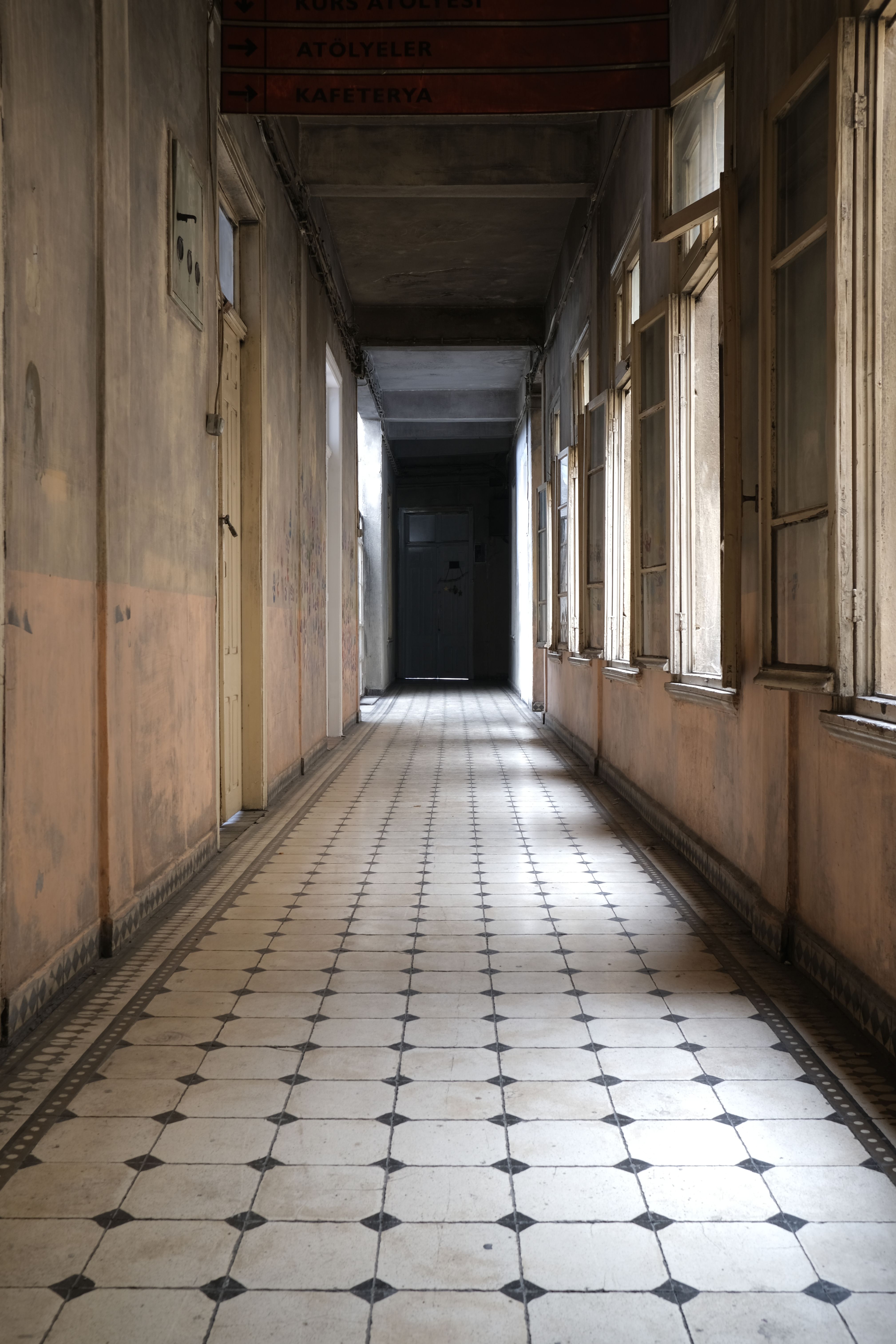 Vintage Corridor with Tiled Floor in Izmir · Free Stock Photo