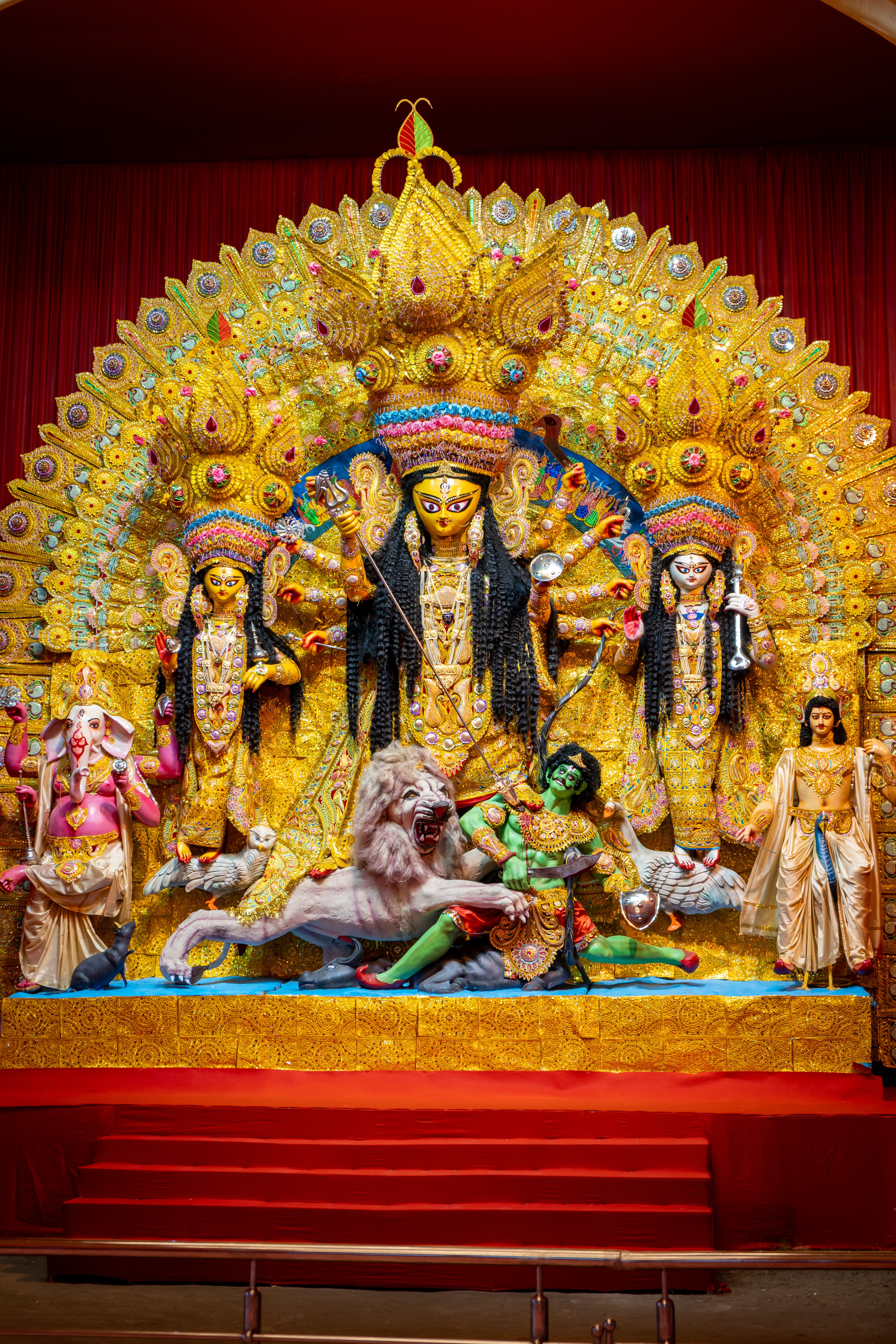 Intricate Durga Puja Statue Display · Free Stock Photo
