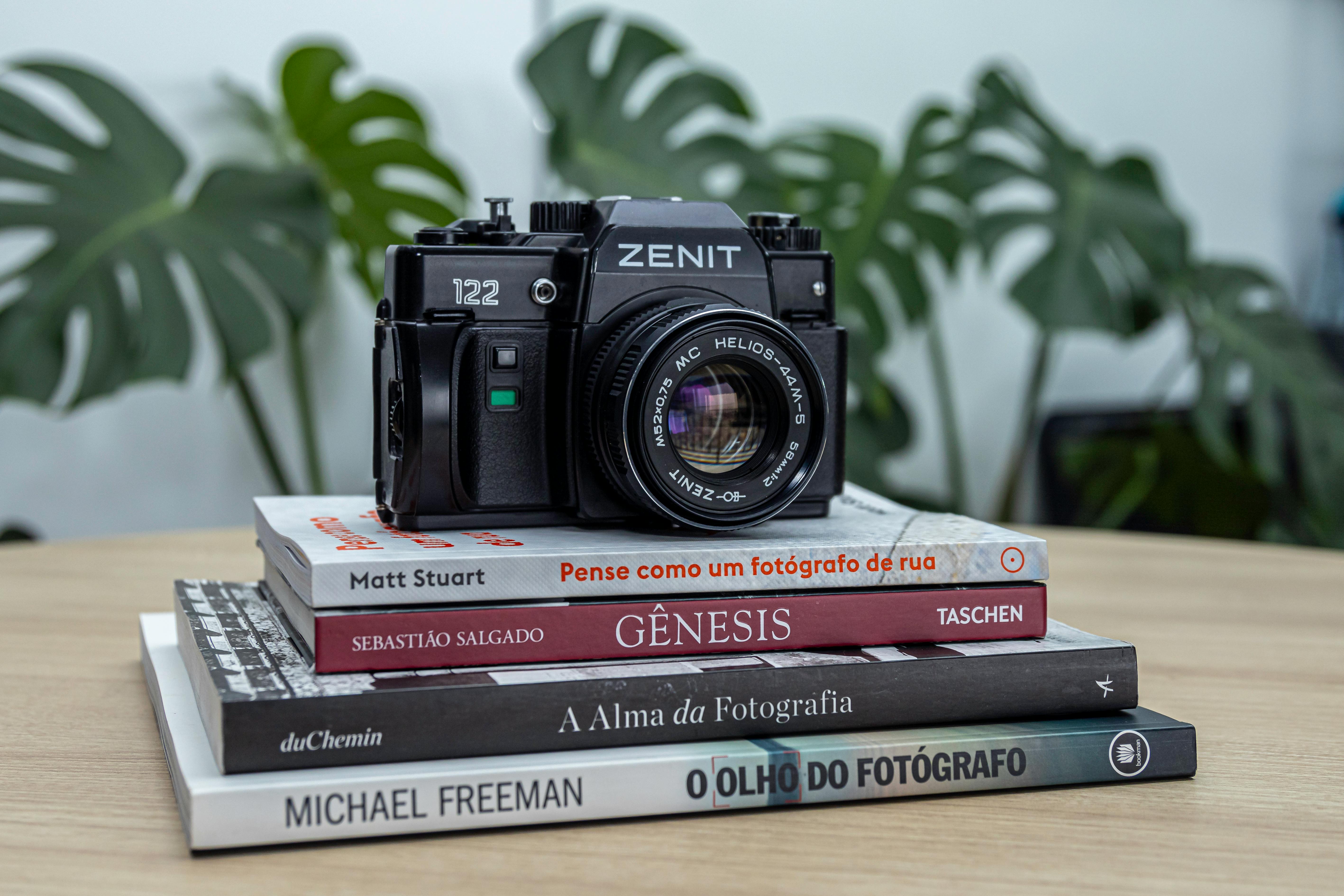 Vintage Zenit Camera on Photography Books · Free Stock Photo