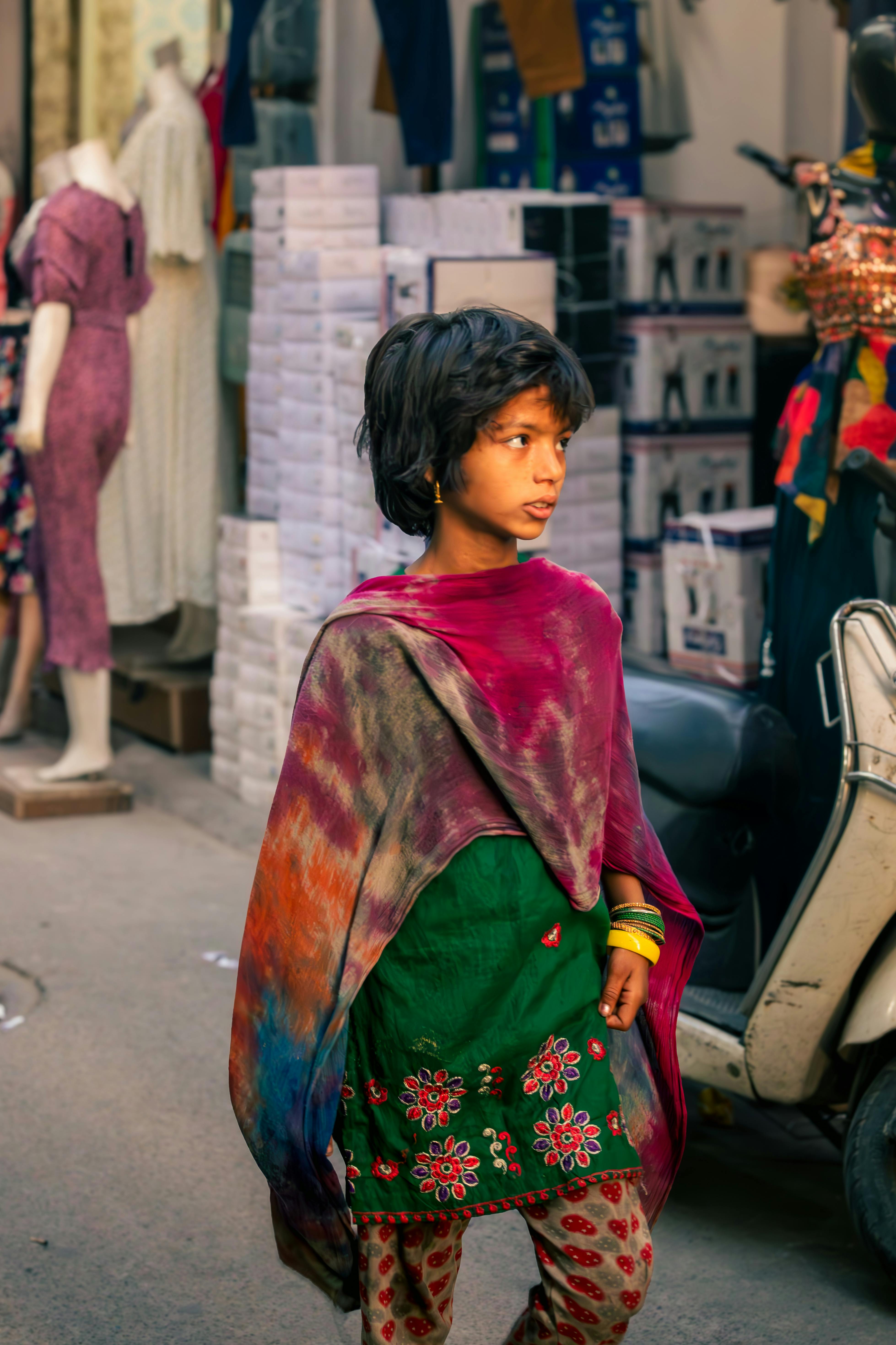 Street Portrait of a Child in Ludhiana Market · Free Stock Photo