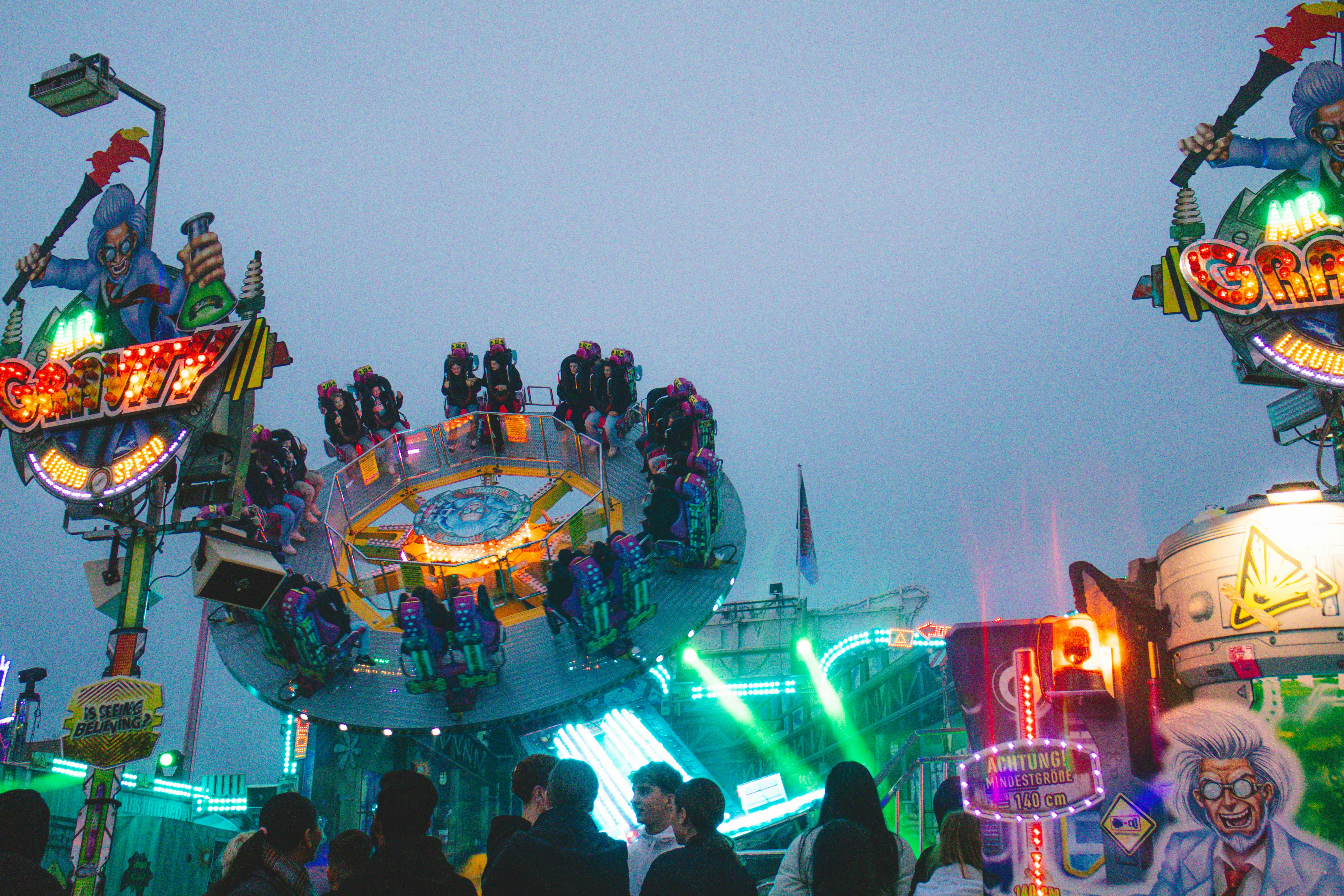 An Amusement Park At Night · Free Stock Photo