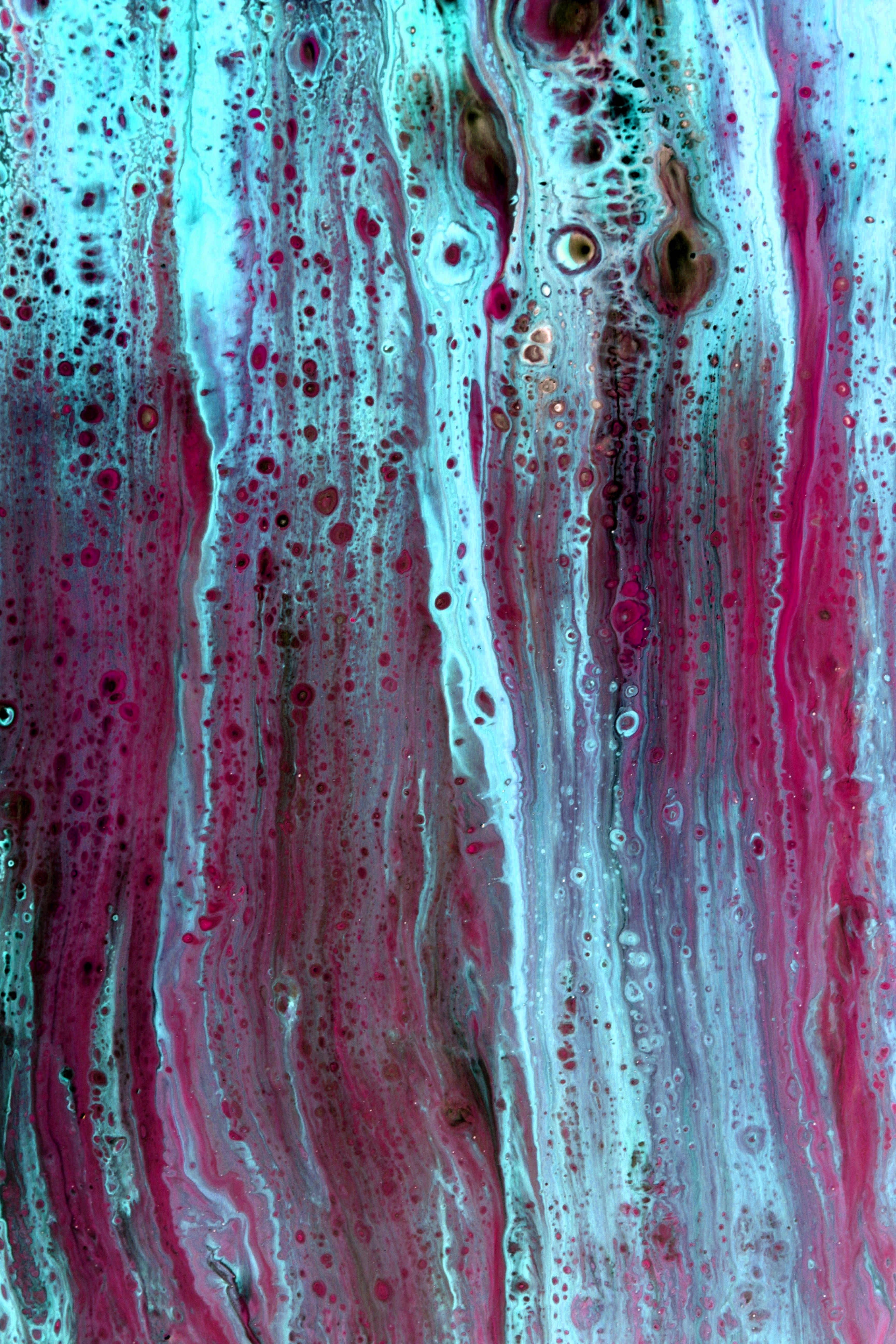 Vibrant Abstract Paint Flow Art in Blue and Pink · Free Stock Photo
