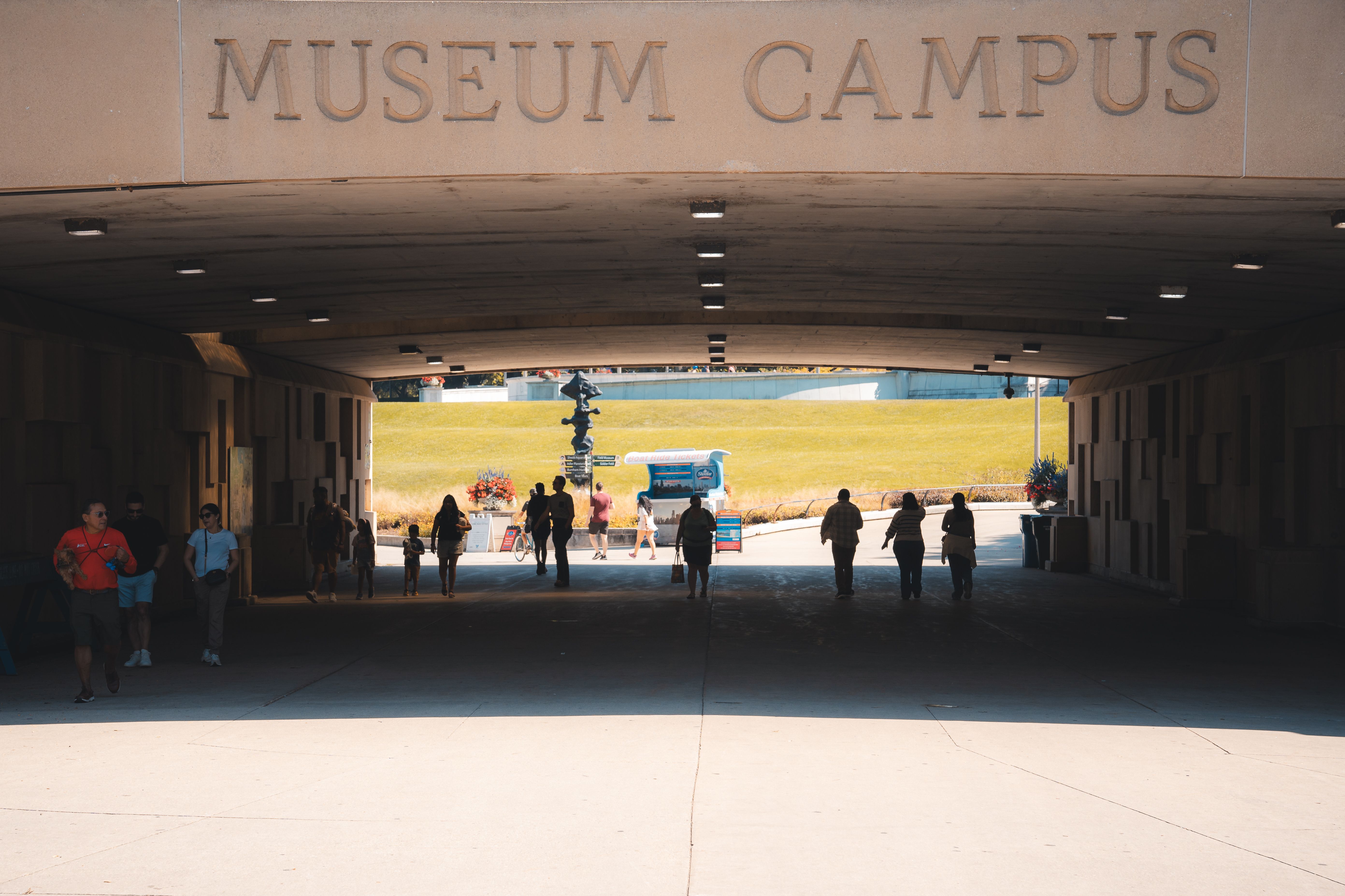 People walking through Museum Campus tunnel · Free Stock Photo