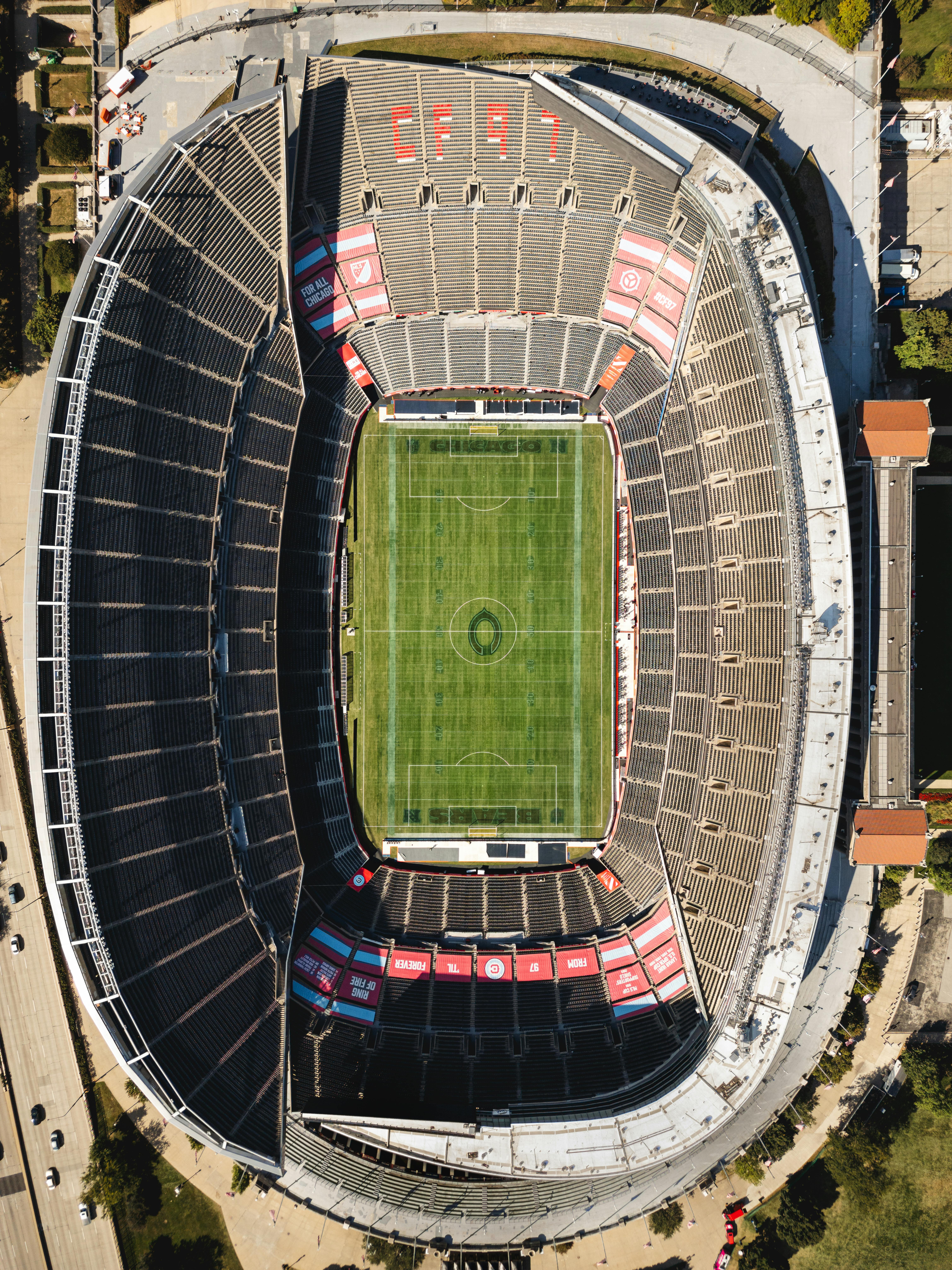 Aerial View of Empty Football Stadium · Free Stock Photo