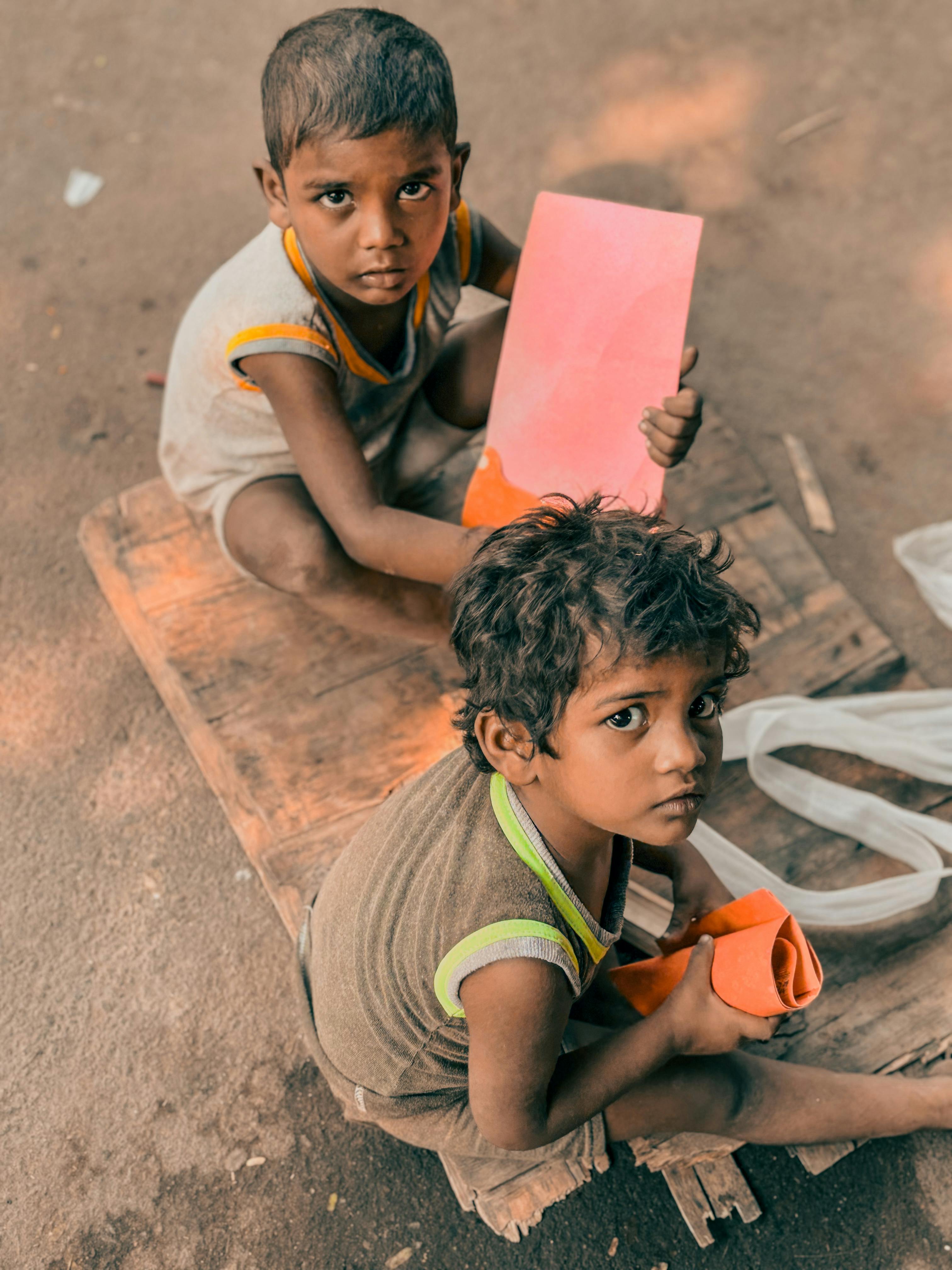 Children Engaged in Creative Outdoor Activities · Free Stock Photo