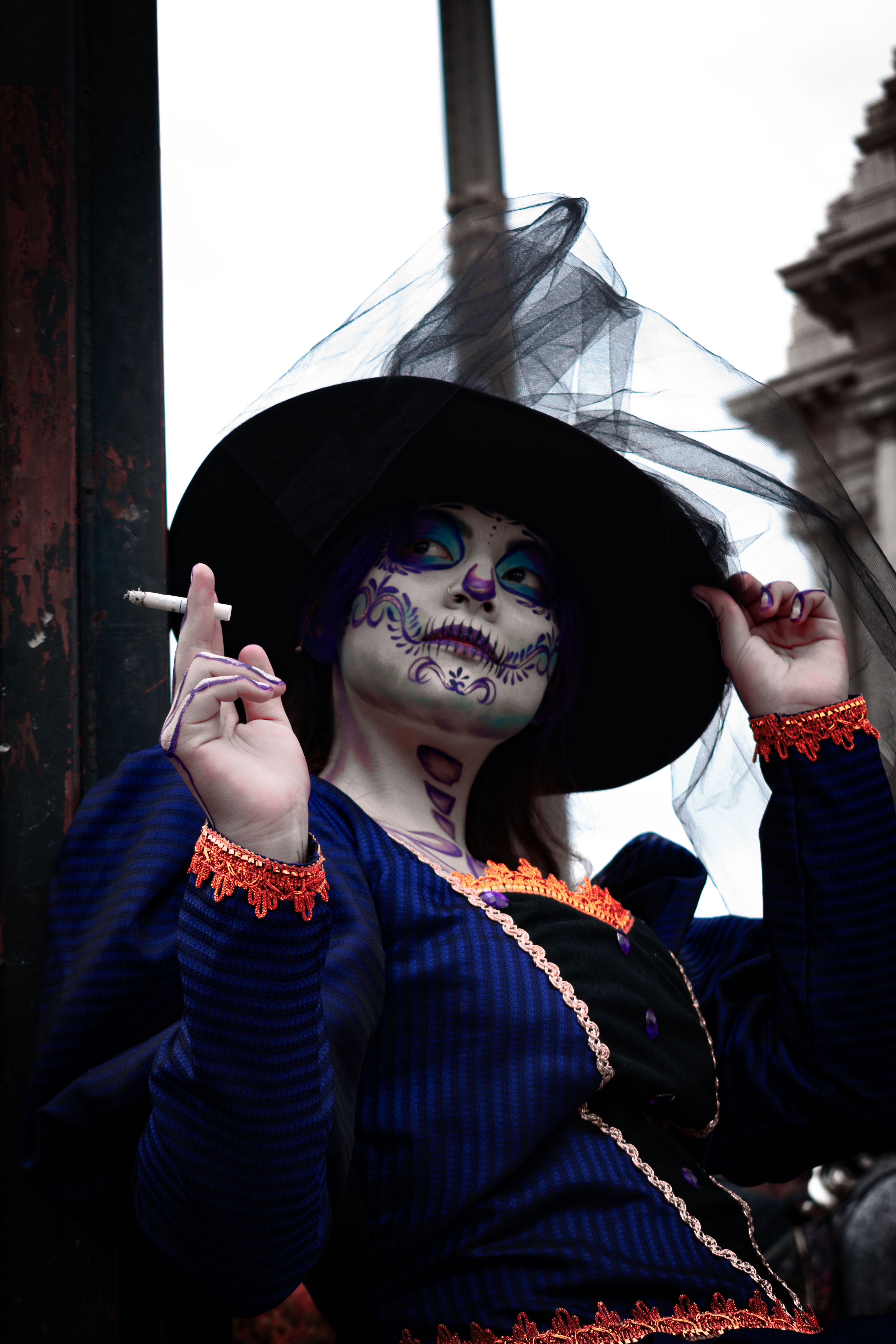 Catrina Elegante Con Velo Celebrando El Día De Los Muertos · Foto de ...
