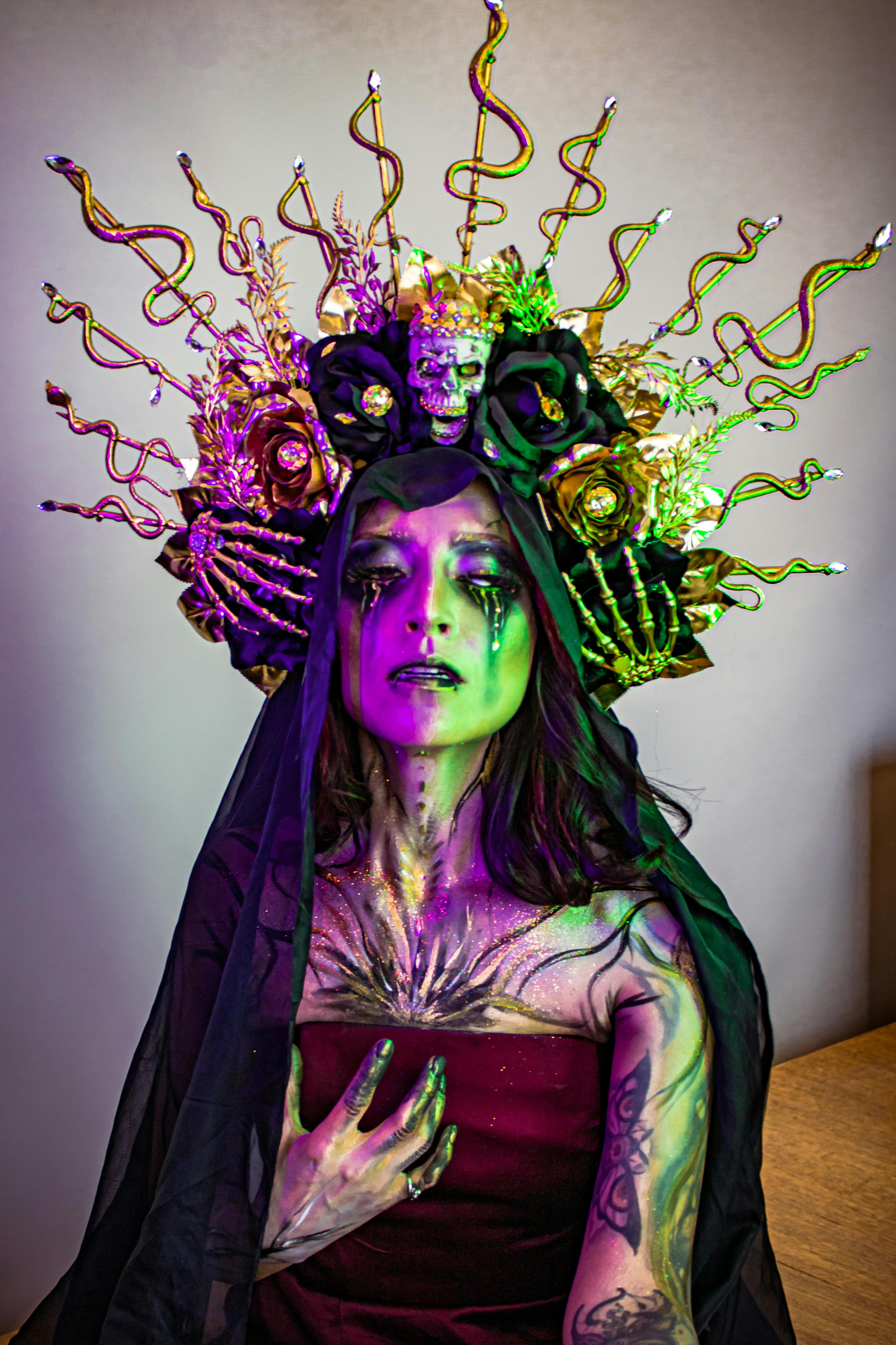 Dramatic Portrait with Artistic Horror Makeup · Free Stock Photo