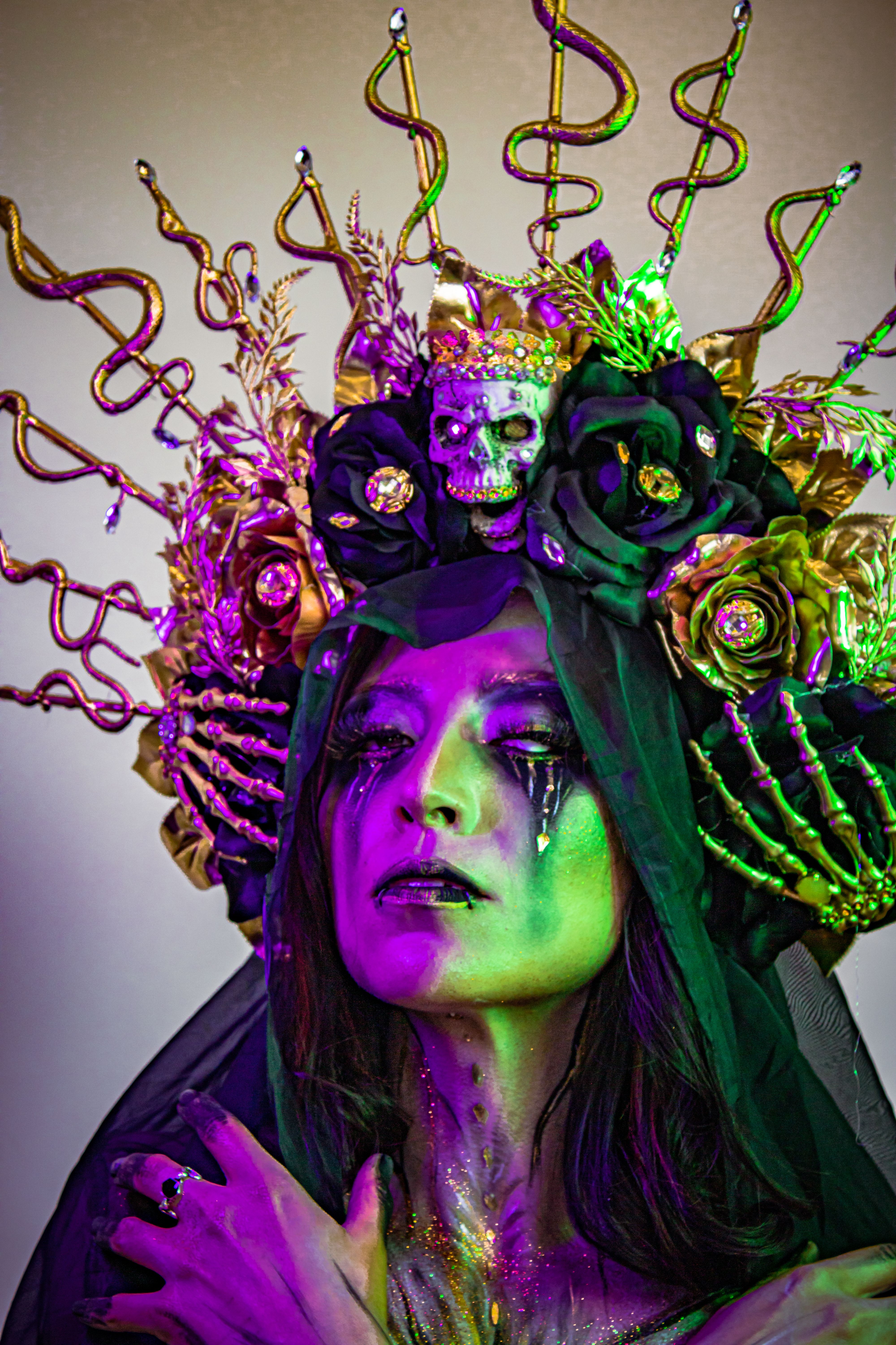 Vibrant Artistic Portrait with Horror Makeup · Free Stock Photo