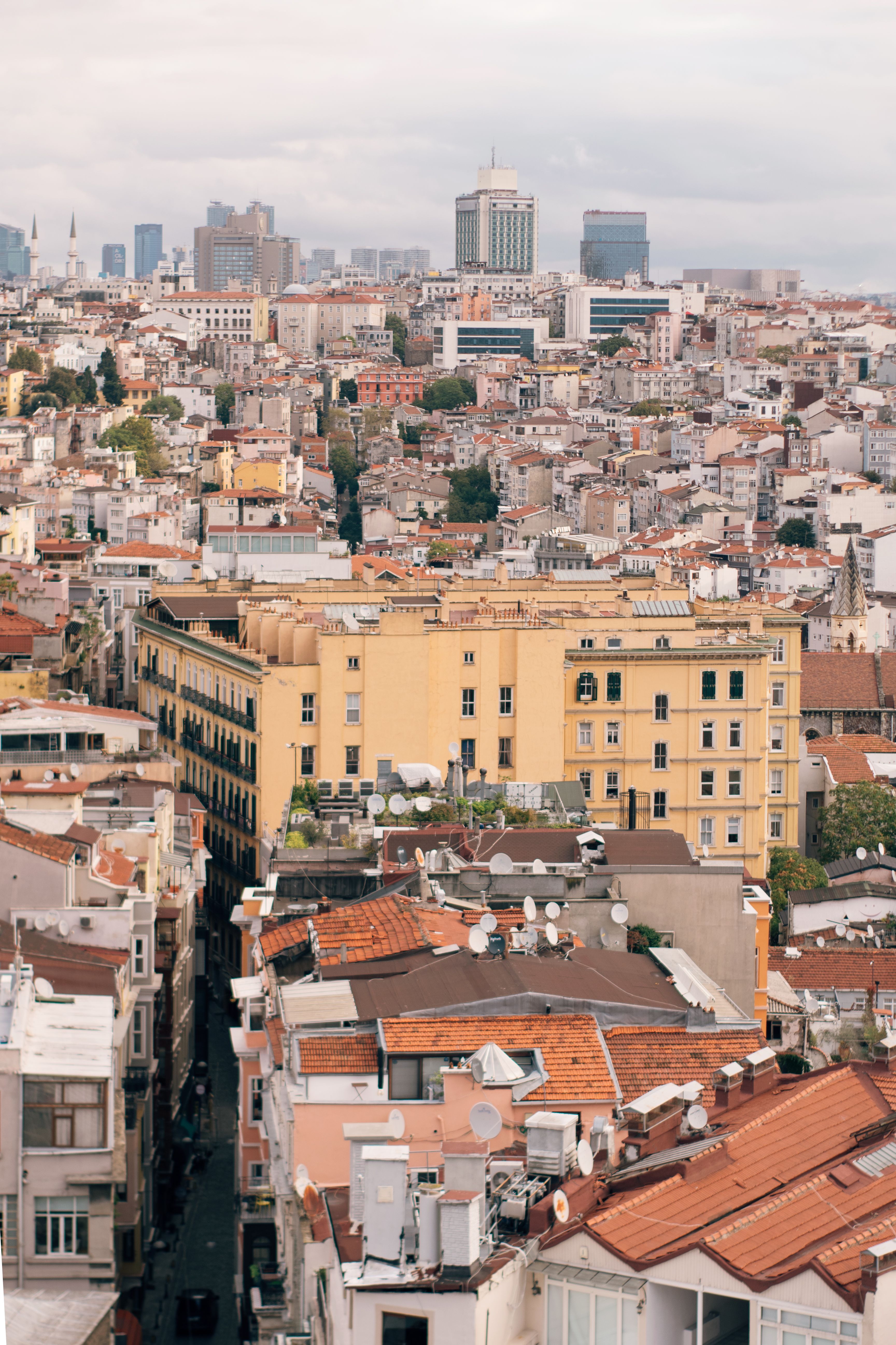 Aerial View of European Cityscape with Buildings · Free Stock Photo