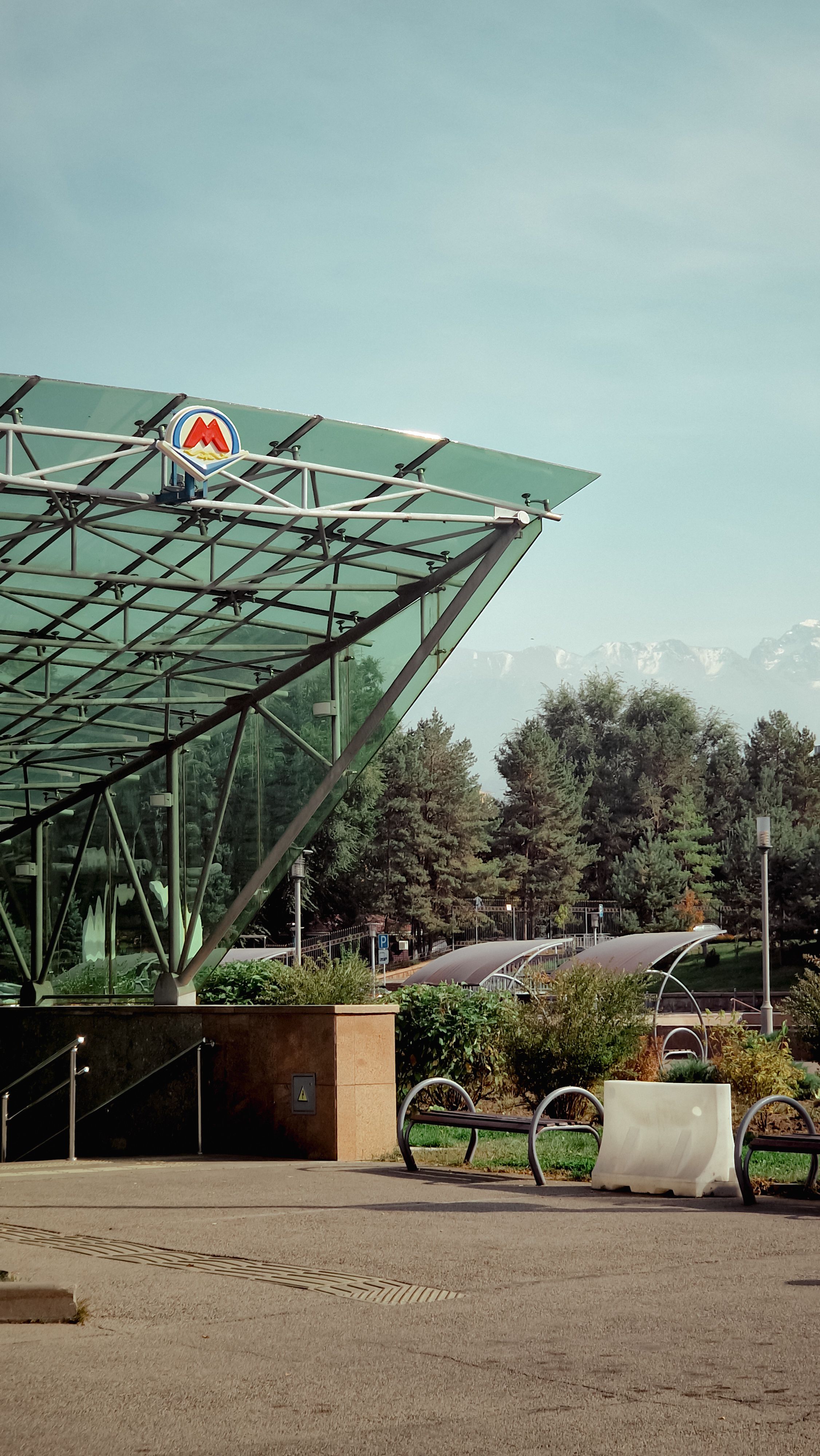 Modern Glass Metro Station in Urban Setting · Free Stock Photo