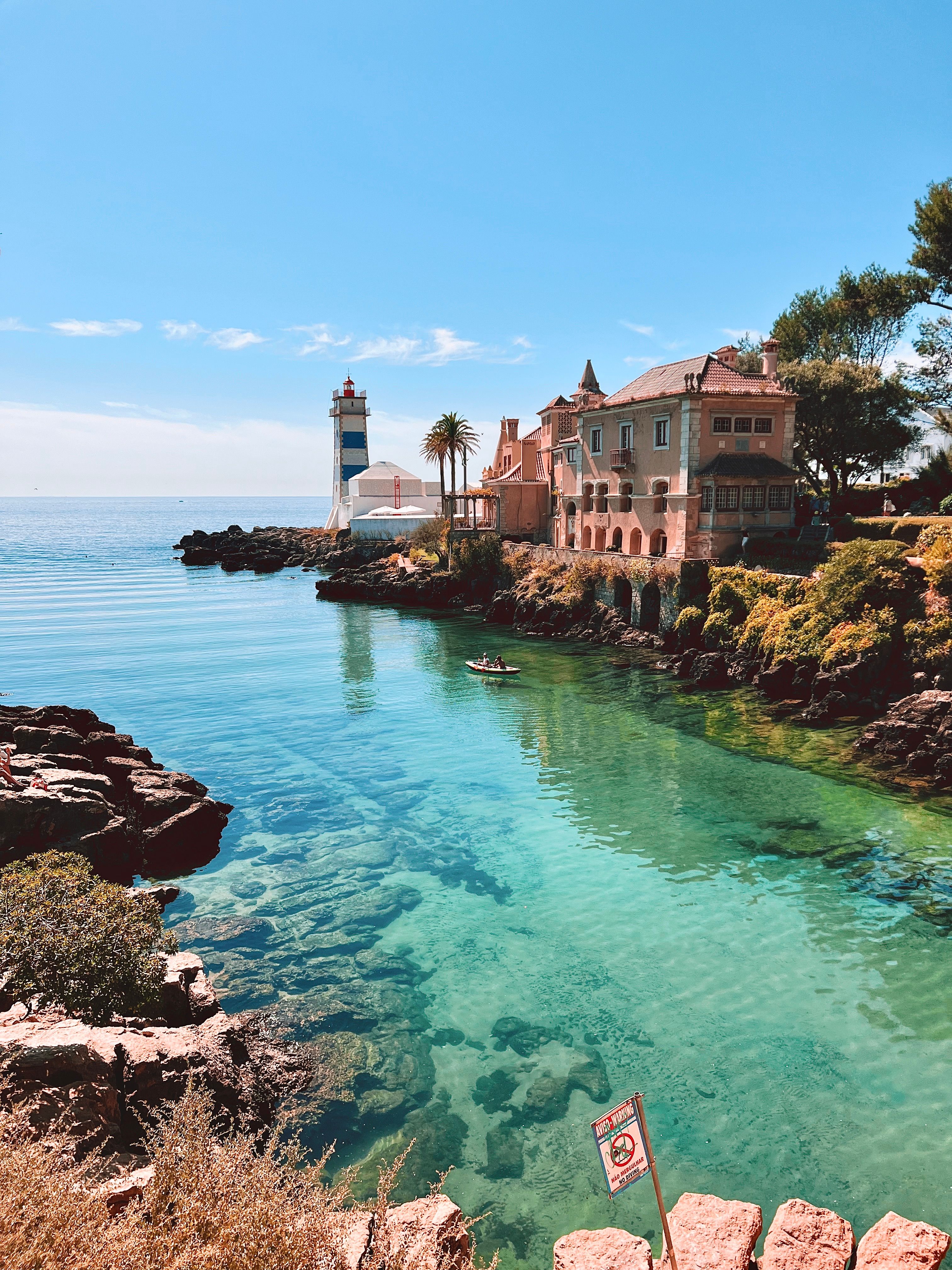Scenic View of Cascais Lighthouse by the Sea · Free Stock Photo