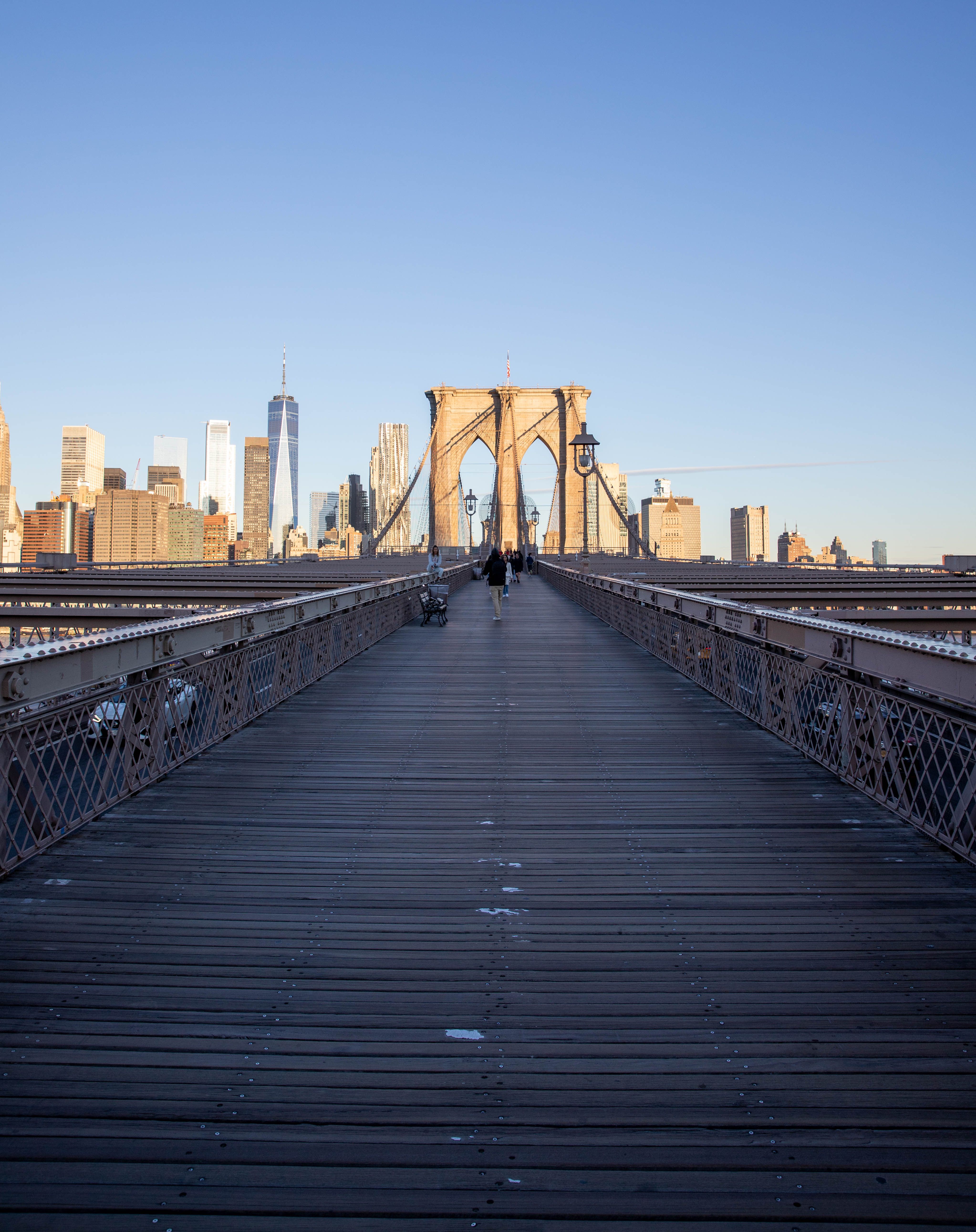 Brooklyn Bridge at Dawn with NYC Skyline · Free Stock Photo