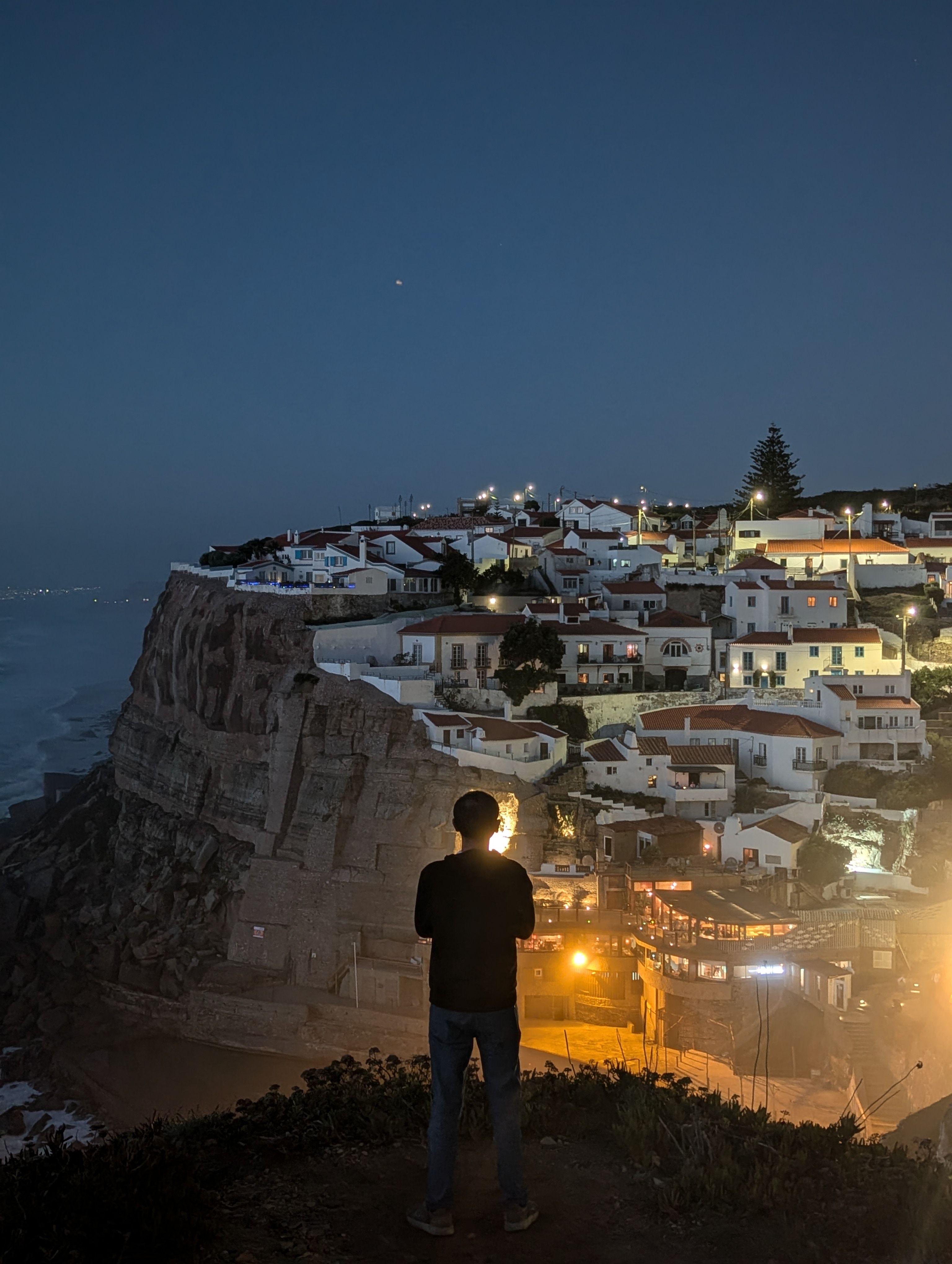 Scenic Night View of Colares Cliffside Village · Free Stock Photo