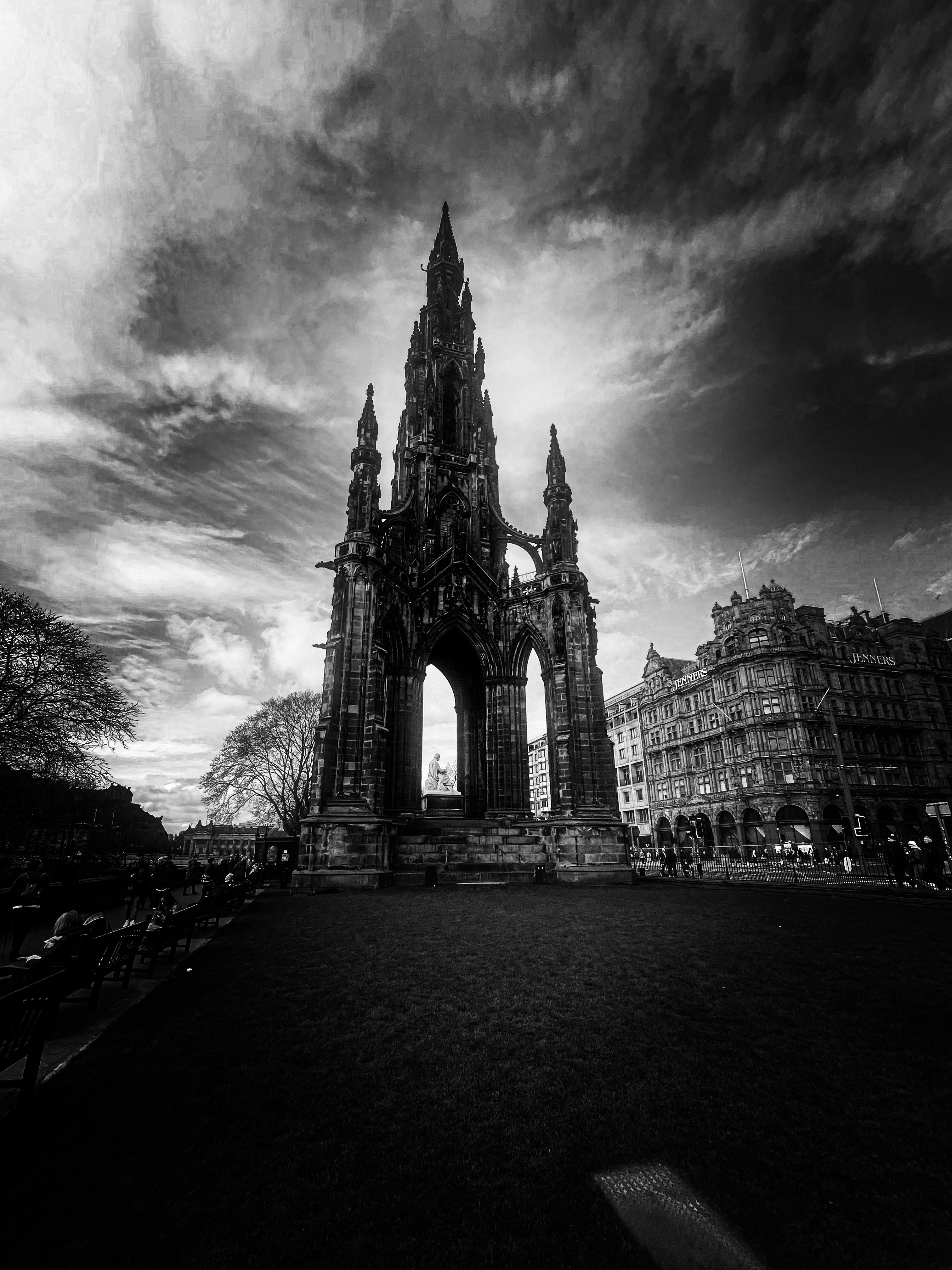 Dramatic Black and White Gothic Architecture · Free Stock Photo