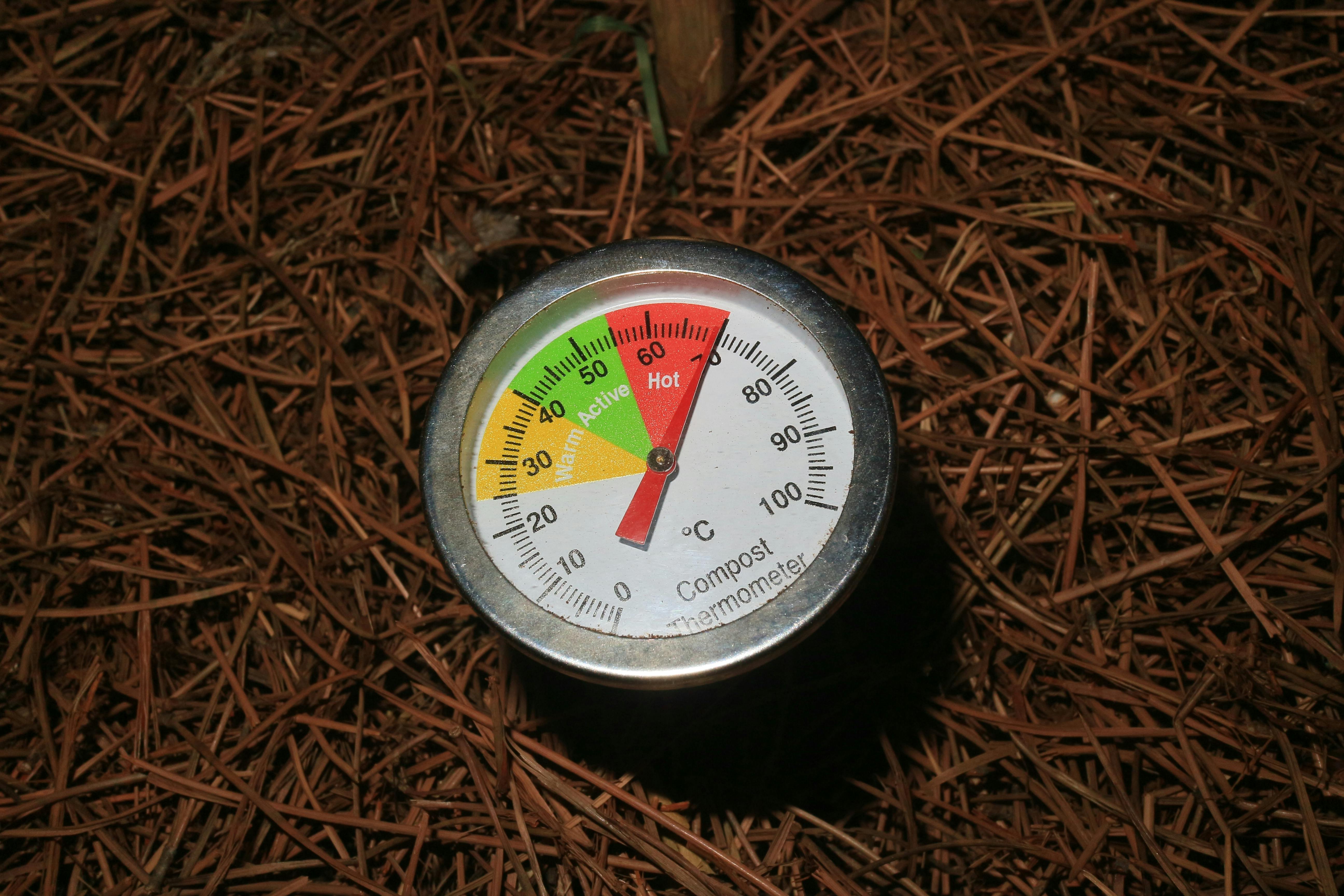 Compost Thermometer in Active Soil Bed · Free Stock Photo