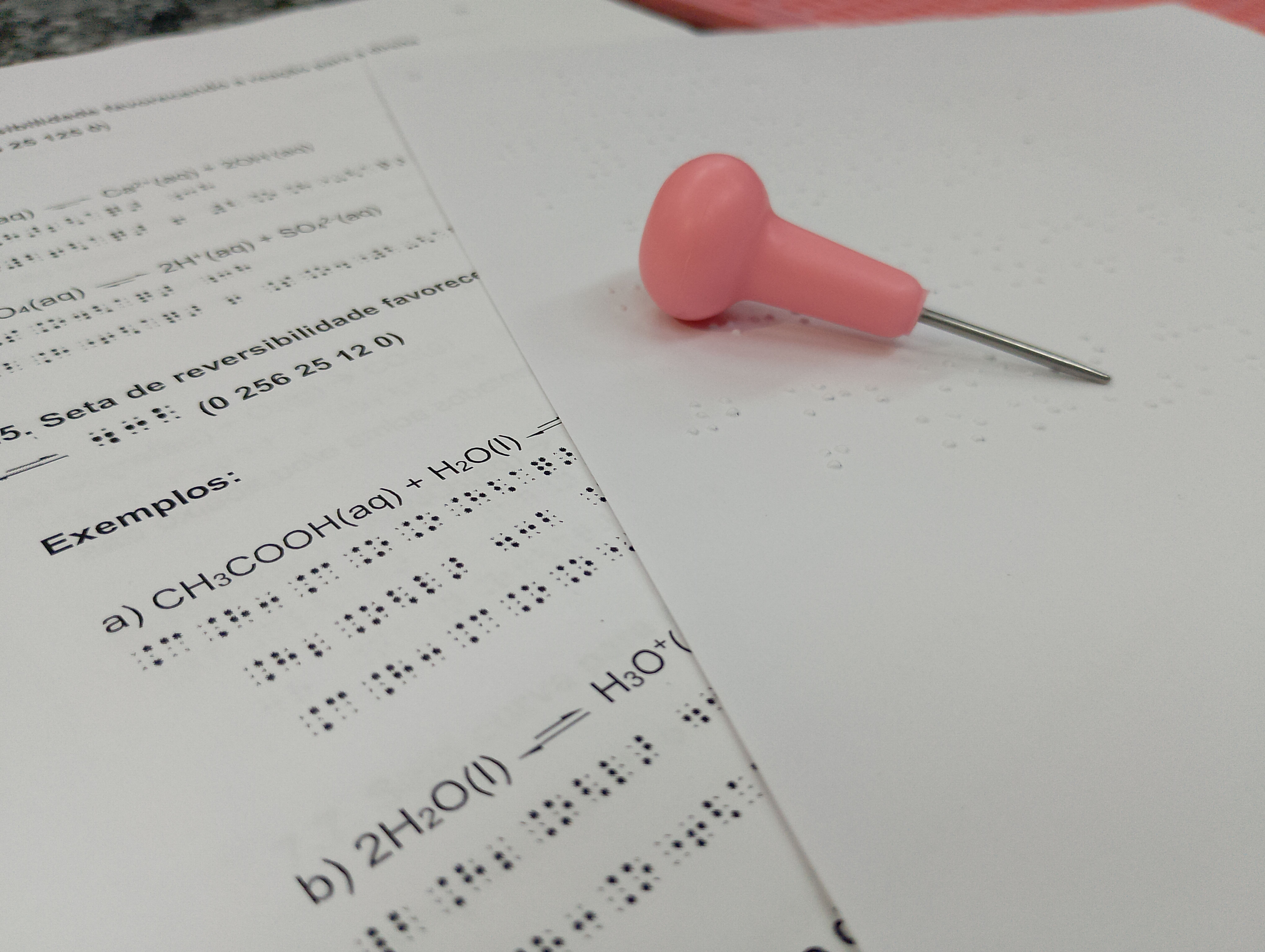 Braille Chemistry Study with Tactile Tool · Free Stock Photo