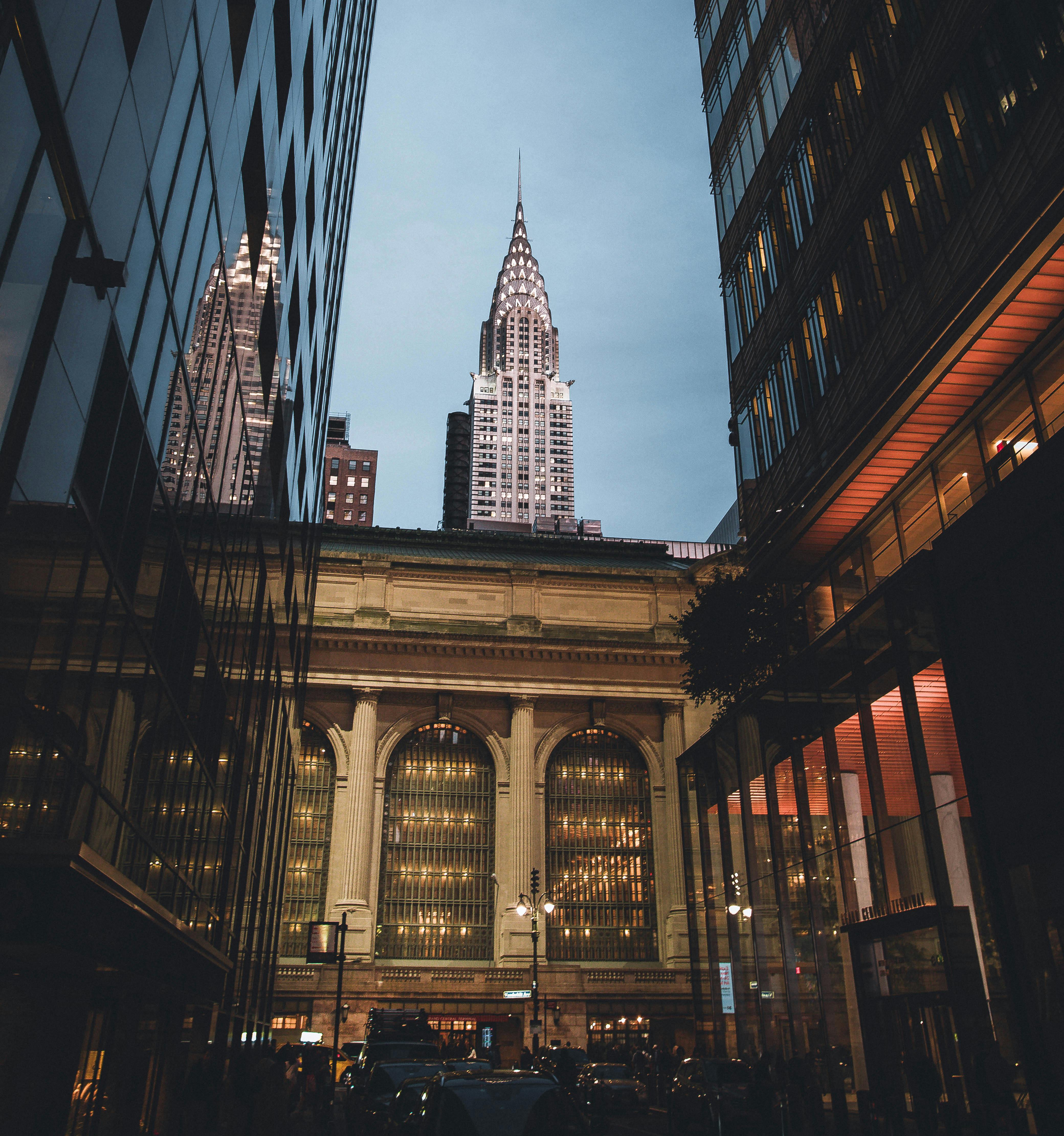 Chrysler Building and NYC Skyscrapers at Dusk · Free Stock Photo