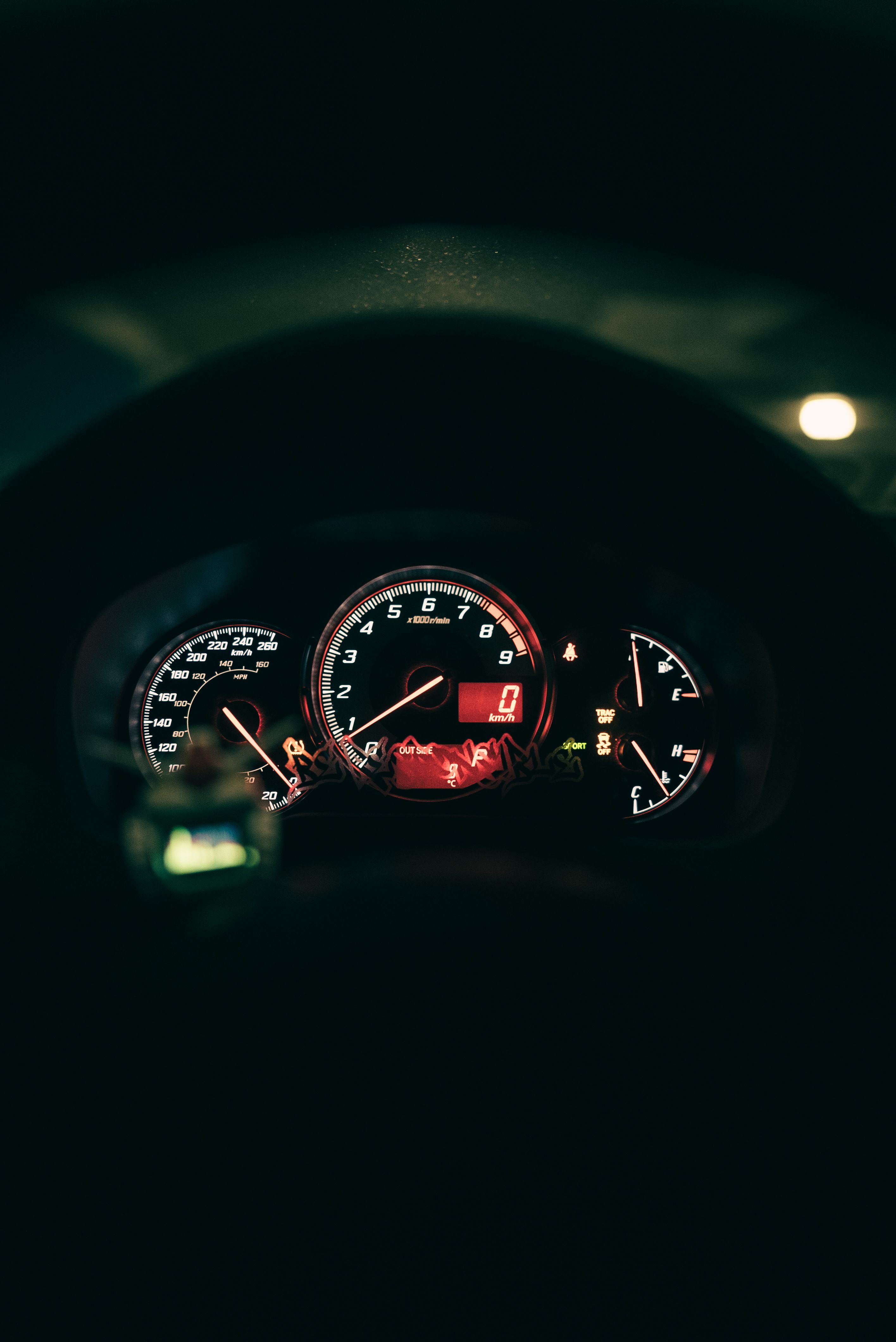 Close-up of Illuminated Car Dashboard at Night · Free Stock Photo