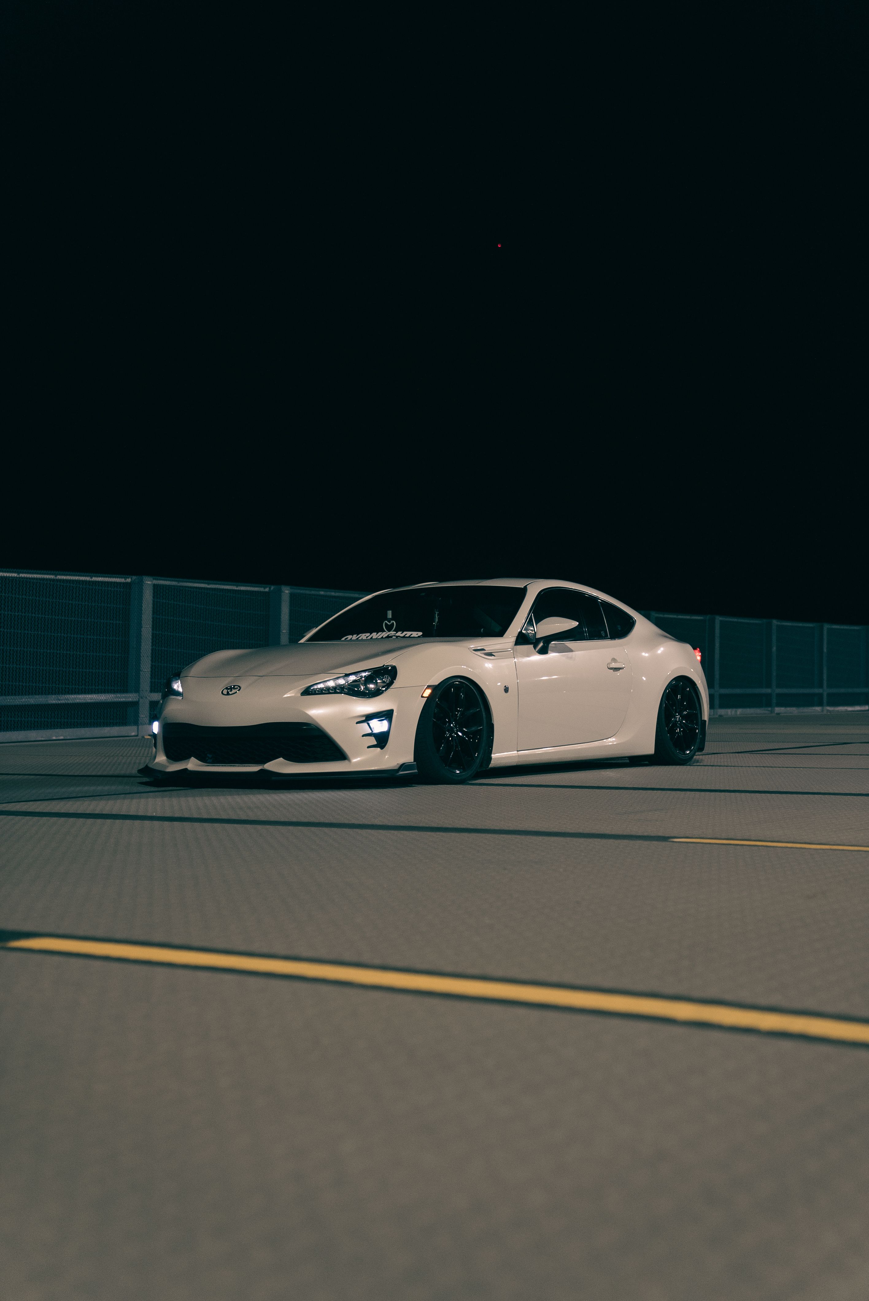 Sleek White Sports Car in Urban Night Scene · Free Stock Photo