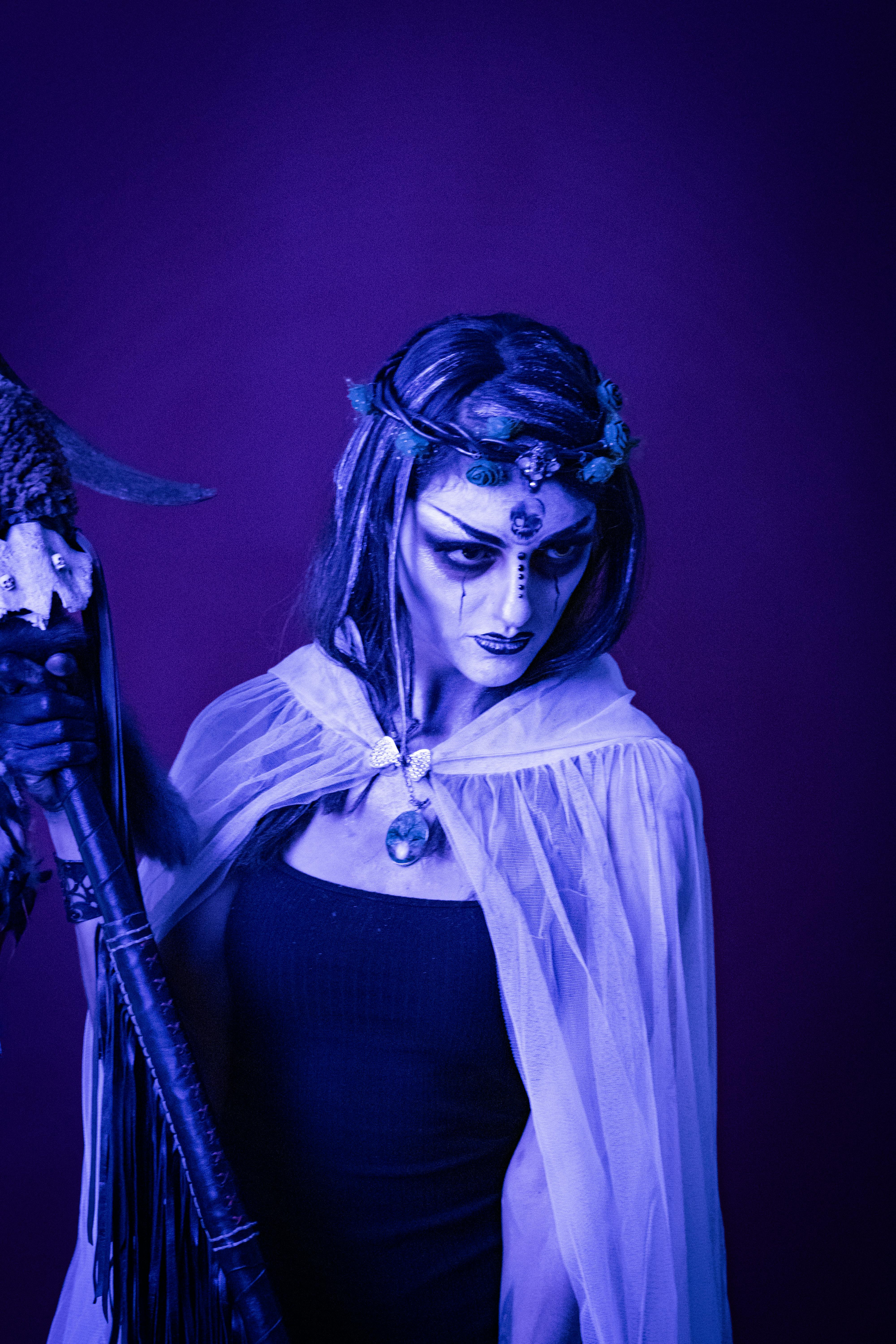 Gothic Halloween Portrait with Mysterious Costume · Free Stock Photo