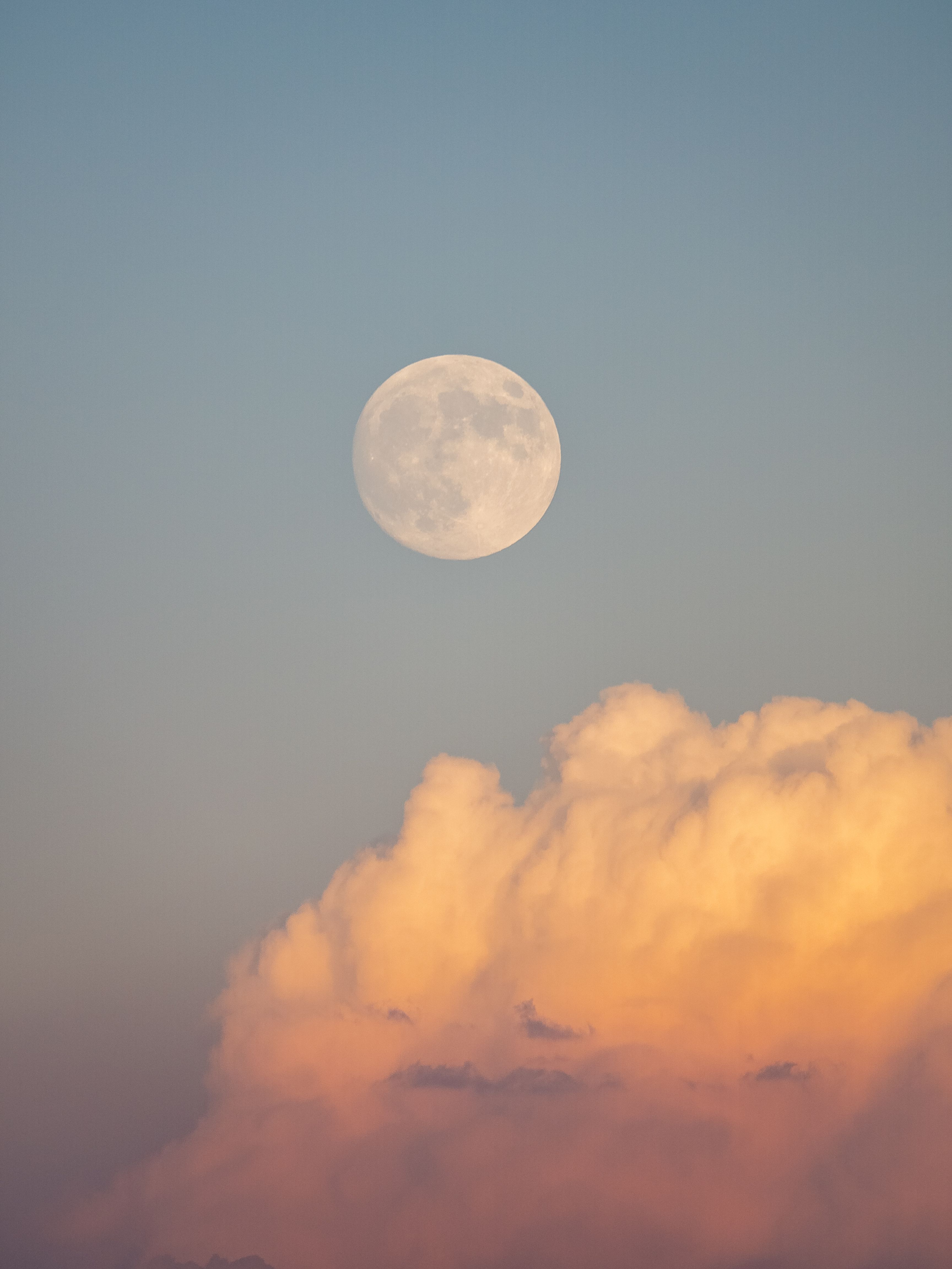 Full Moon over Dramatic Evening Clouds · Free Stock Photo