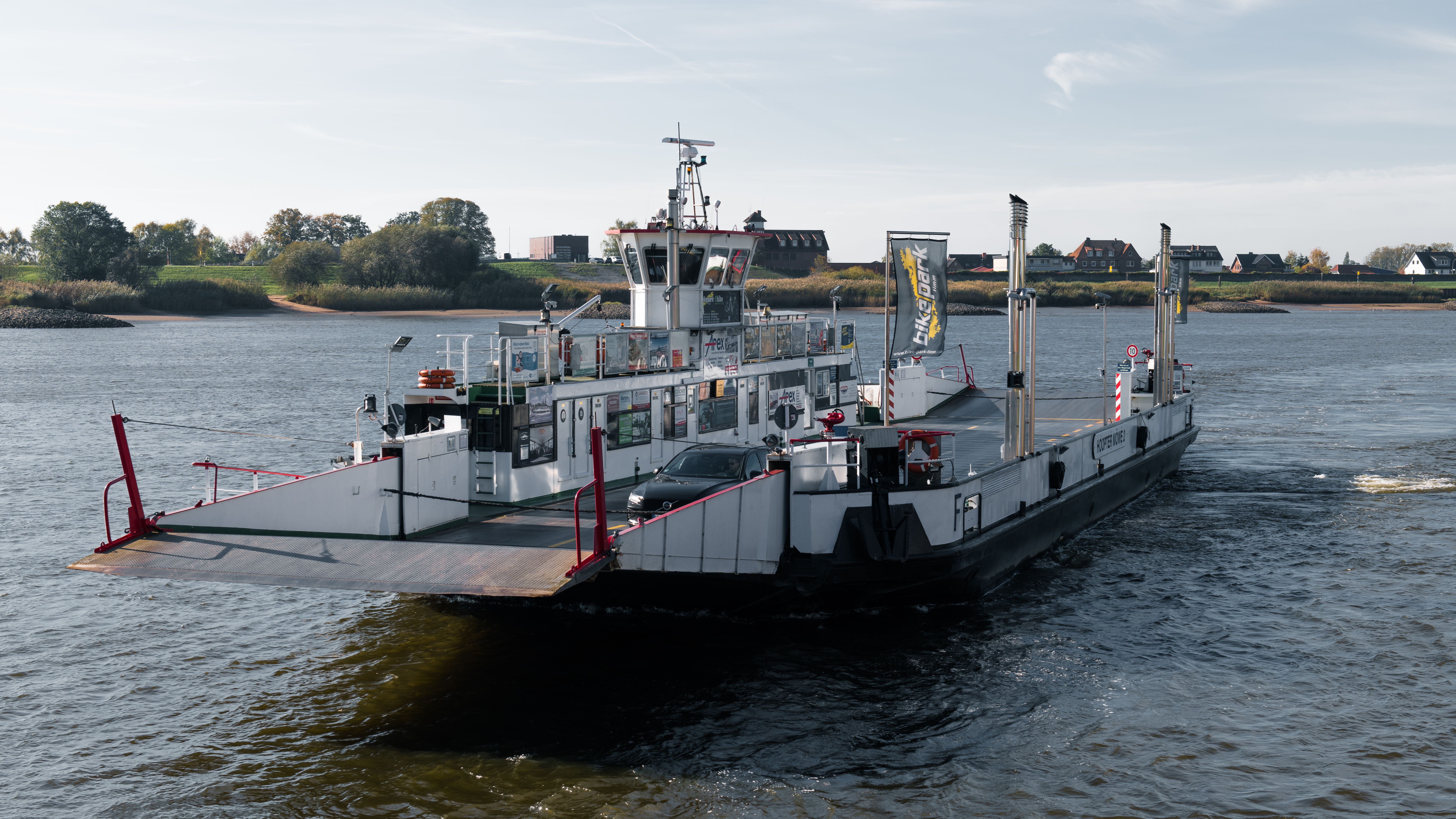 Scenic Ferry Crossing the Elbe River in Hamburg · Free Stock Photo