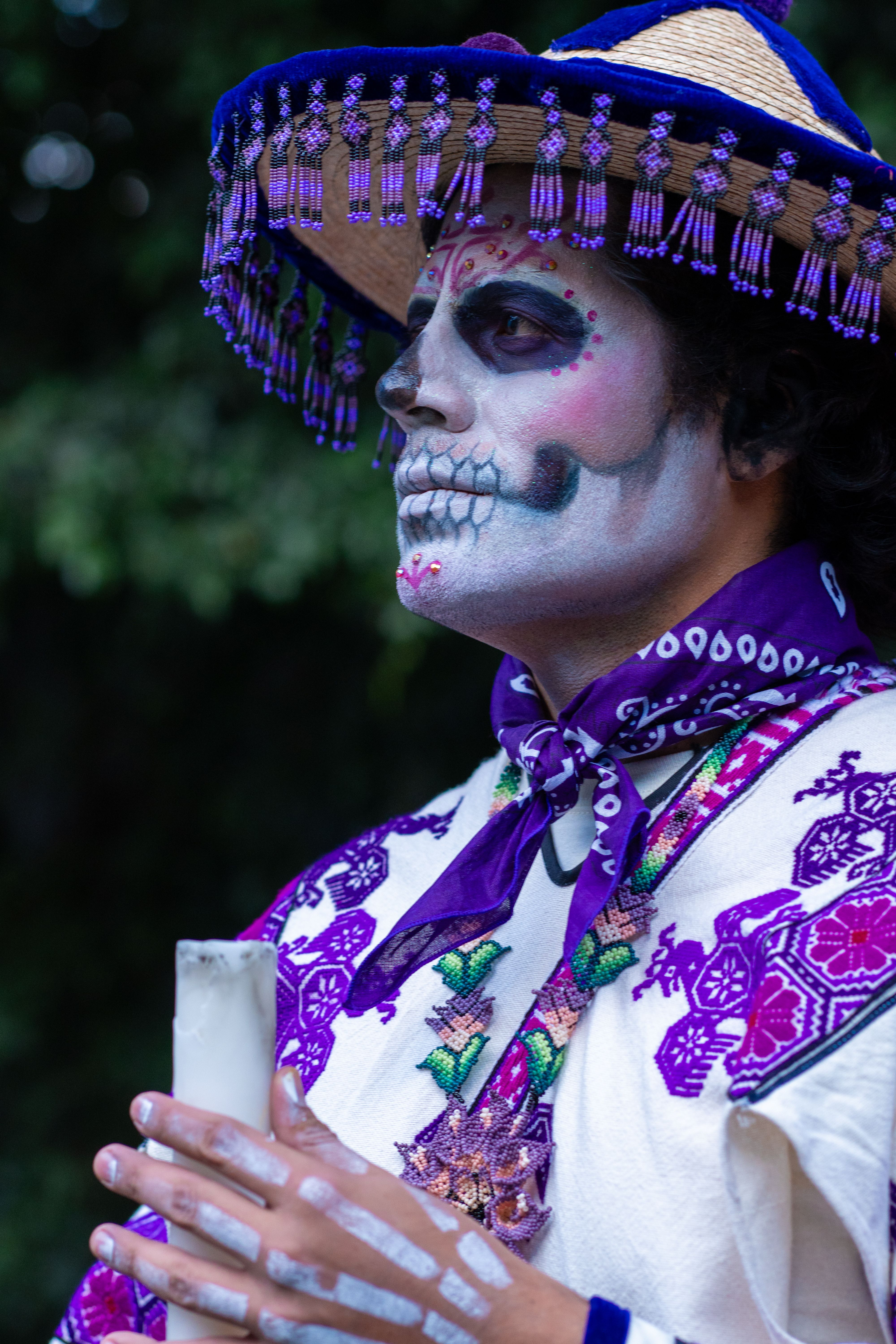 Traditional Catrina Makeup in Mexico City Celebration · Free Stock Photo