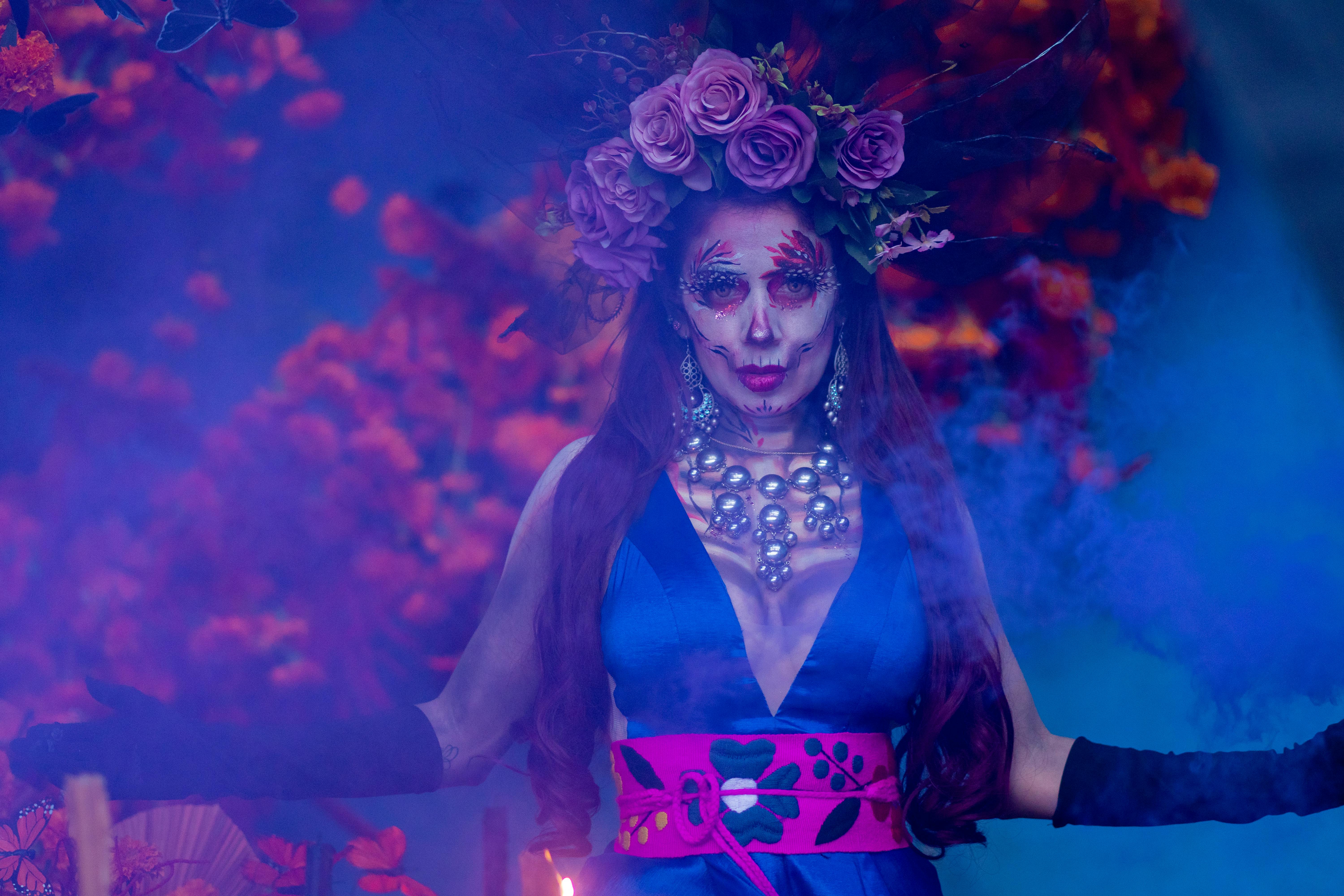 Colorful Catrina in Traditional Mexican Dress · Free Stock Photo