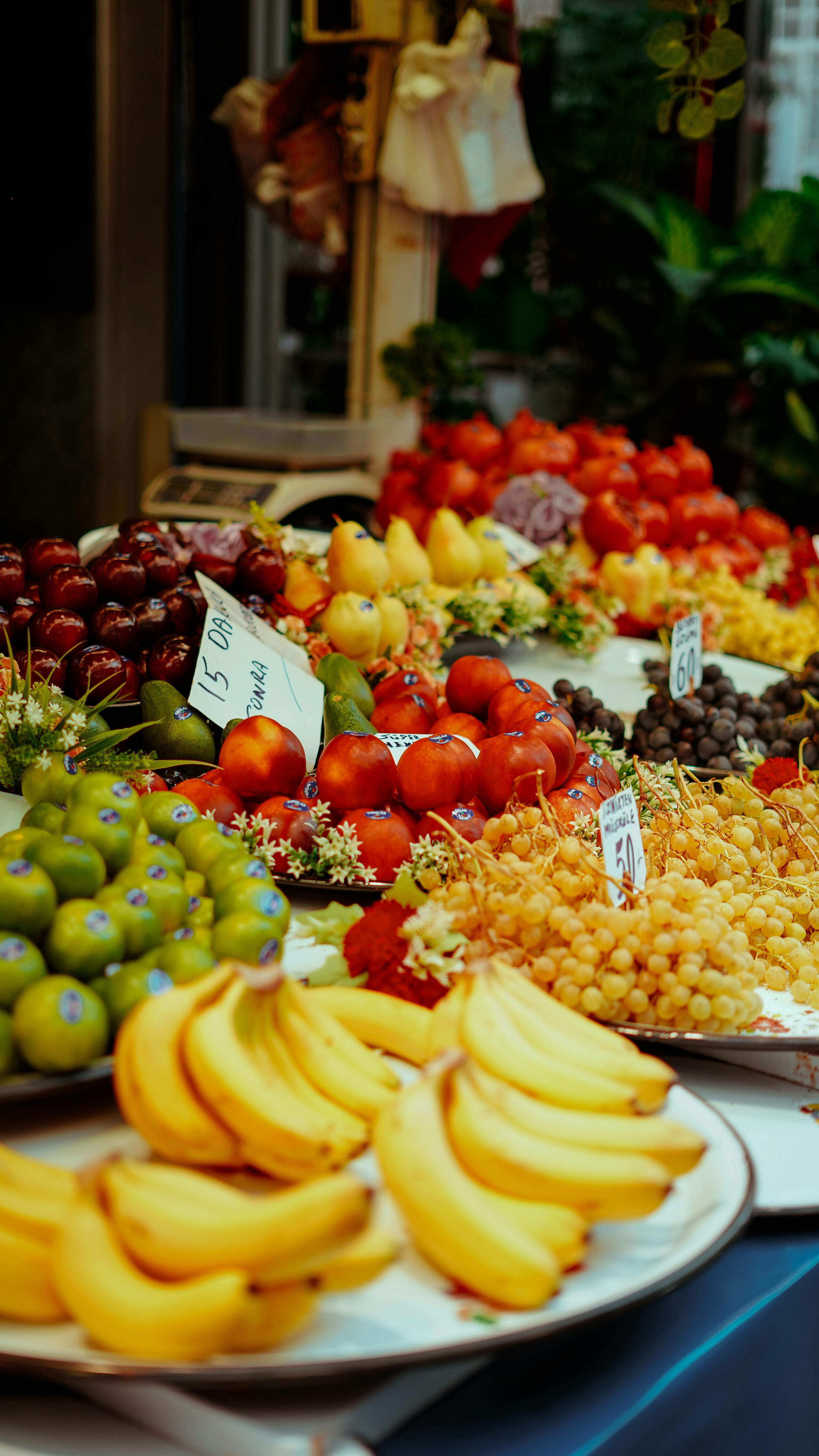 Colorful Fresh Fruit Market Display · Free Stock Photo