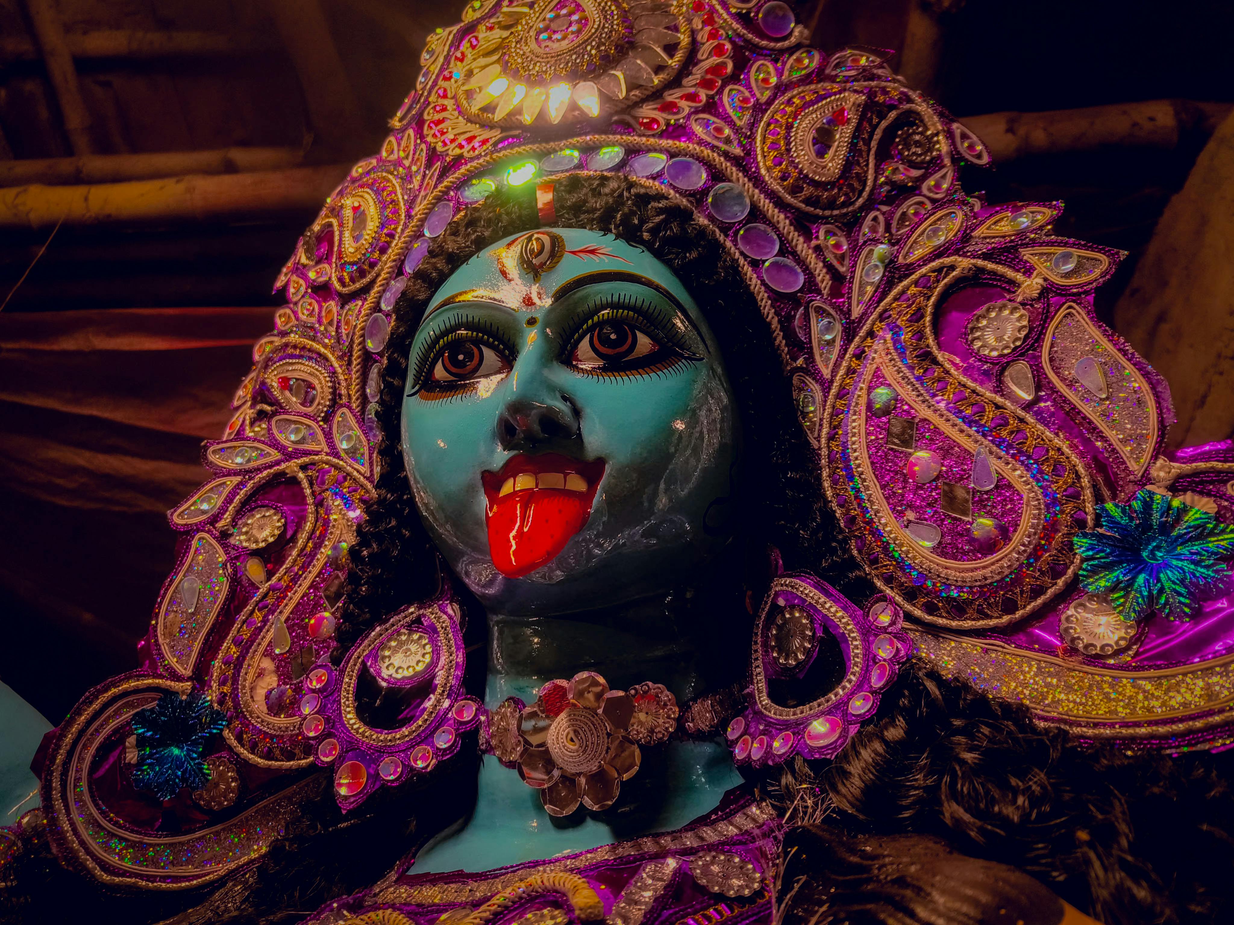 Colorful Statue of Hindu Goddess Kali · Free Stock Photo