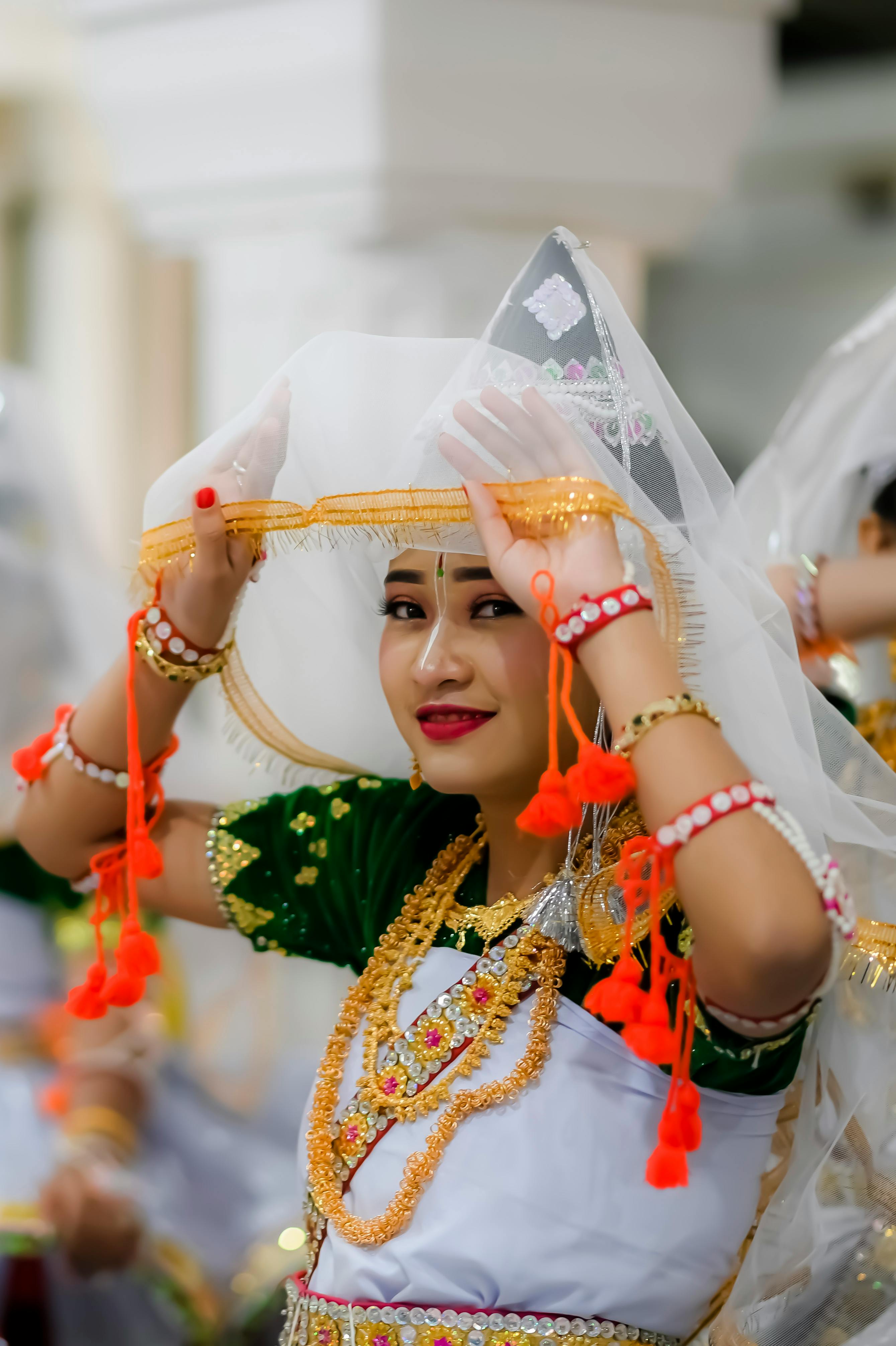 Traditional Manipuri Dance Costume Portrait · Free Stock Photo