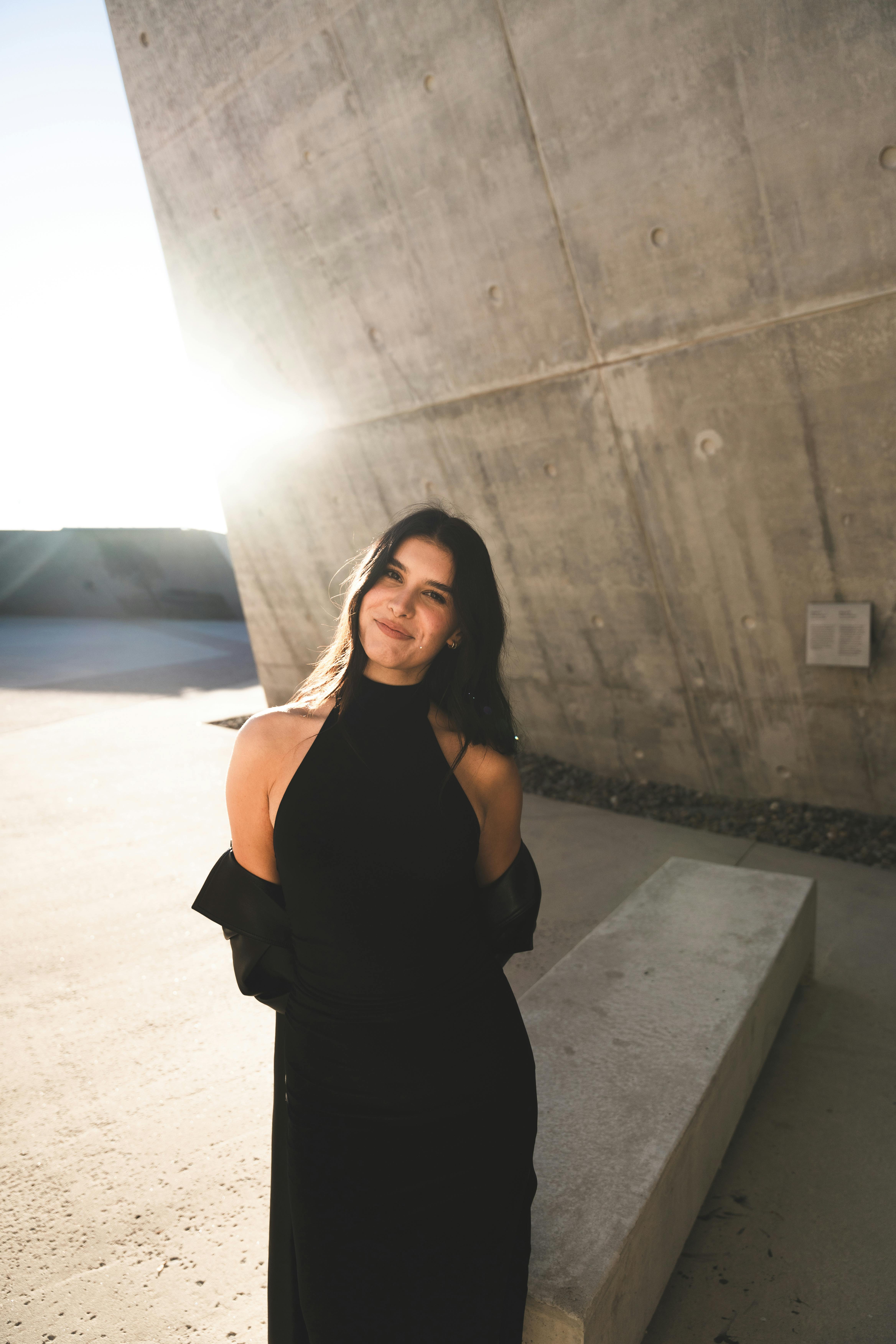 Modern Portrait with Concrete Architecture · Free Stock Photo