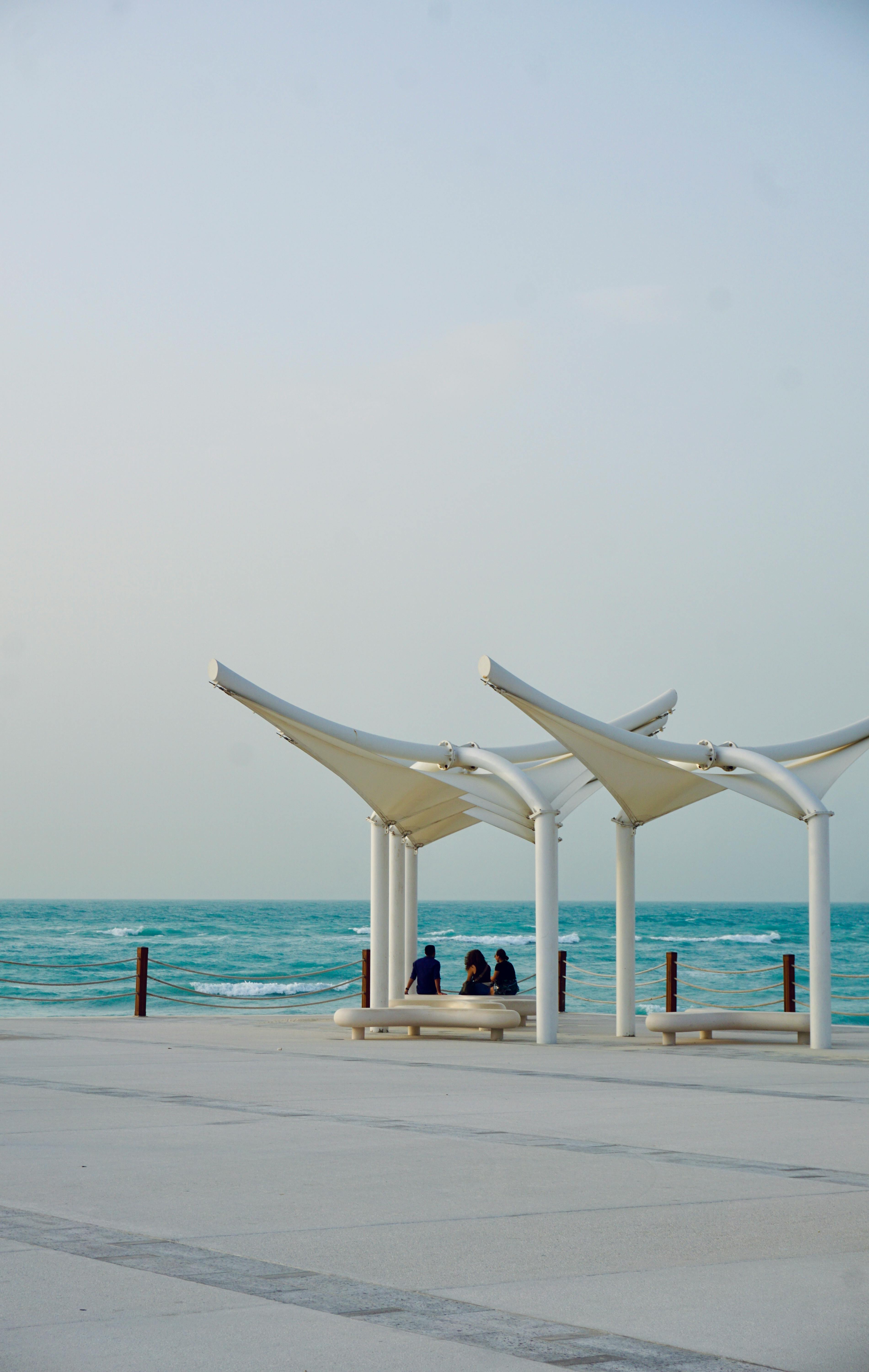 Modern Beachside Pavilion with Ocean View · Free Stock Photo