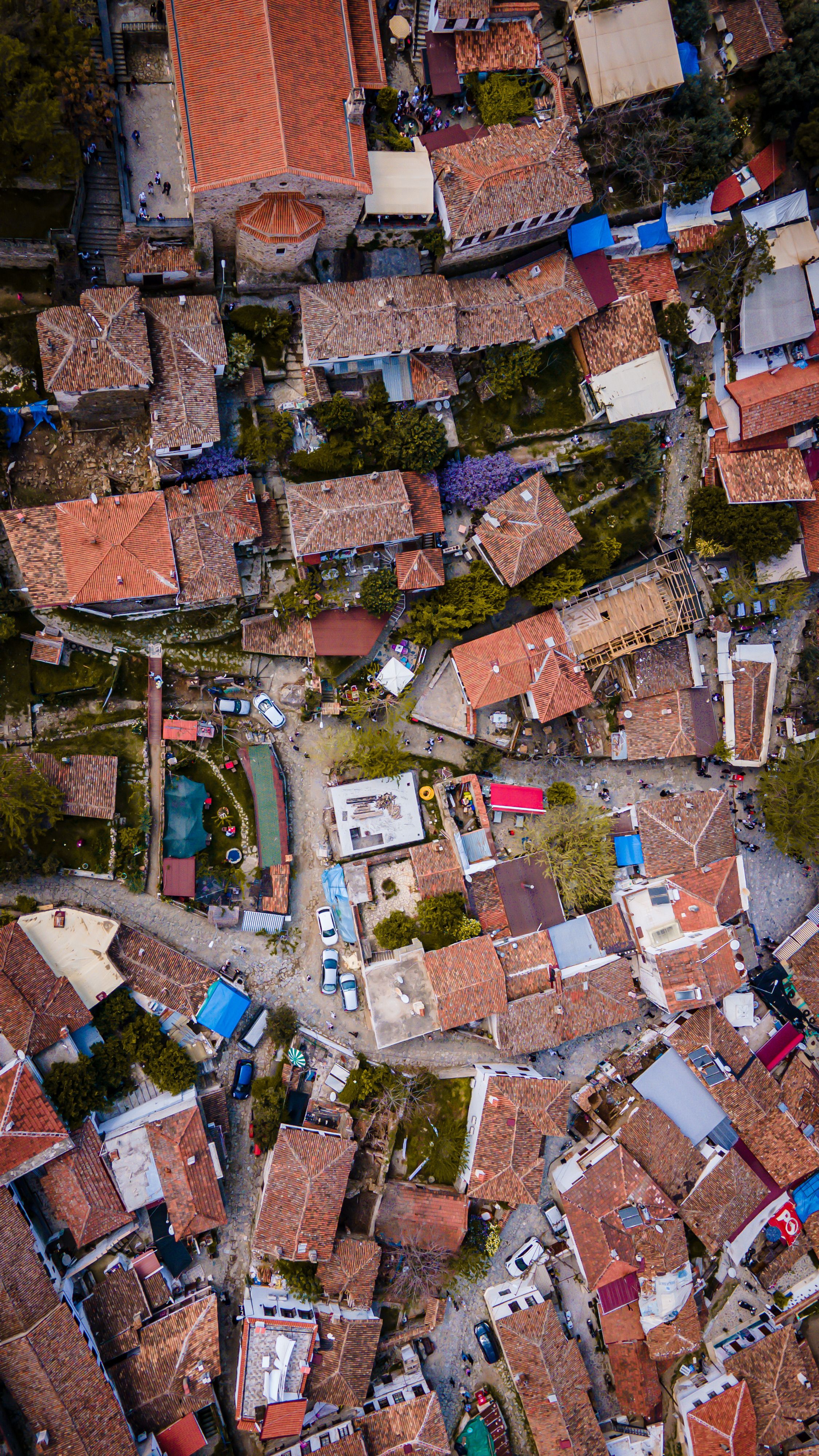 Aerial View of Old Town with Rustic Buildings · Free Stock Photo