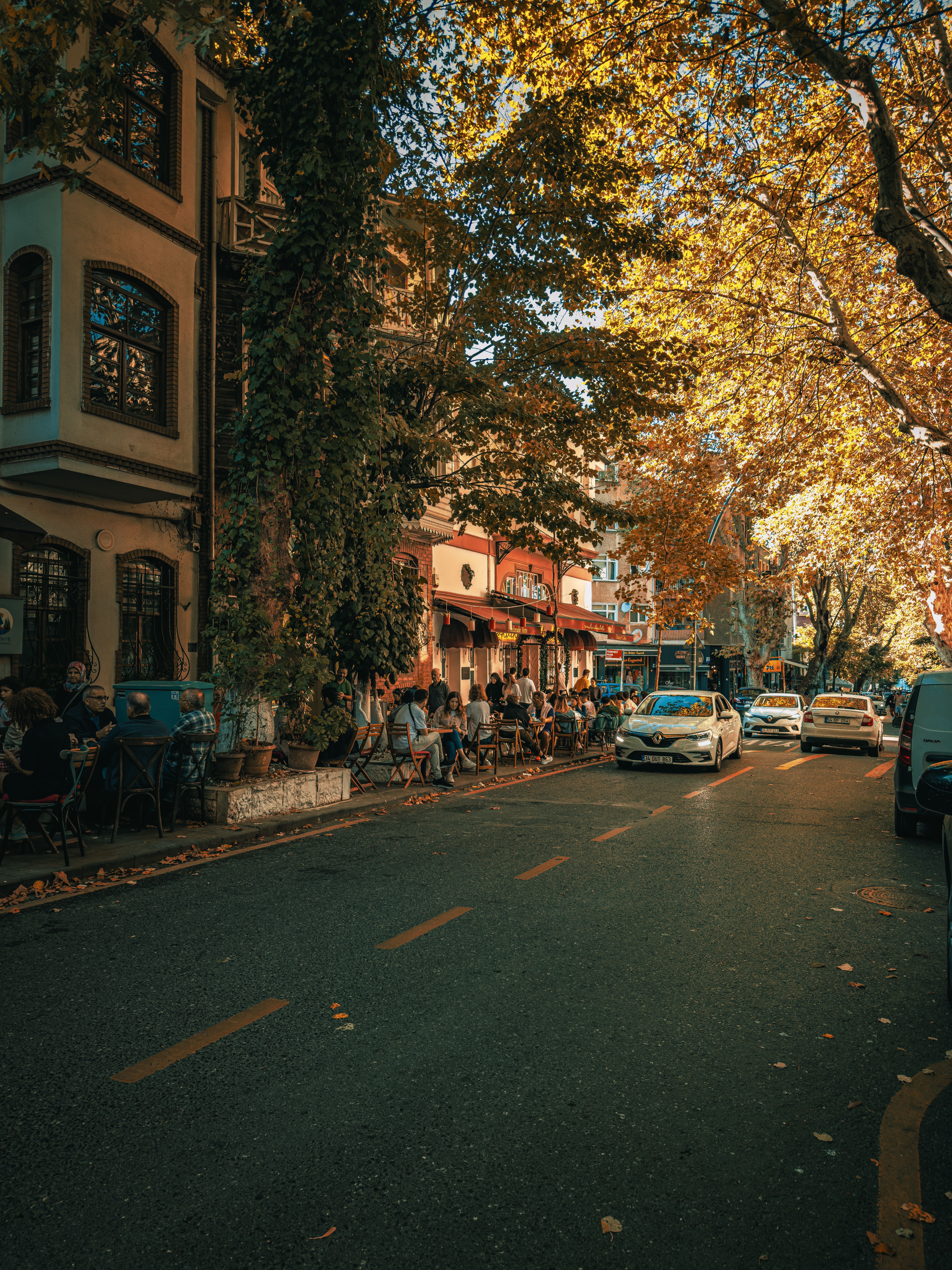 Charming Urban Street Scene in Autumn Afternoon · Free Stock Photo