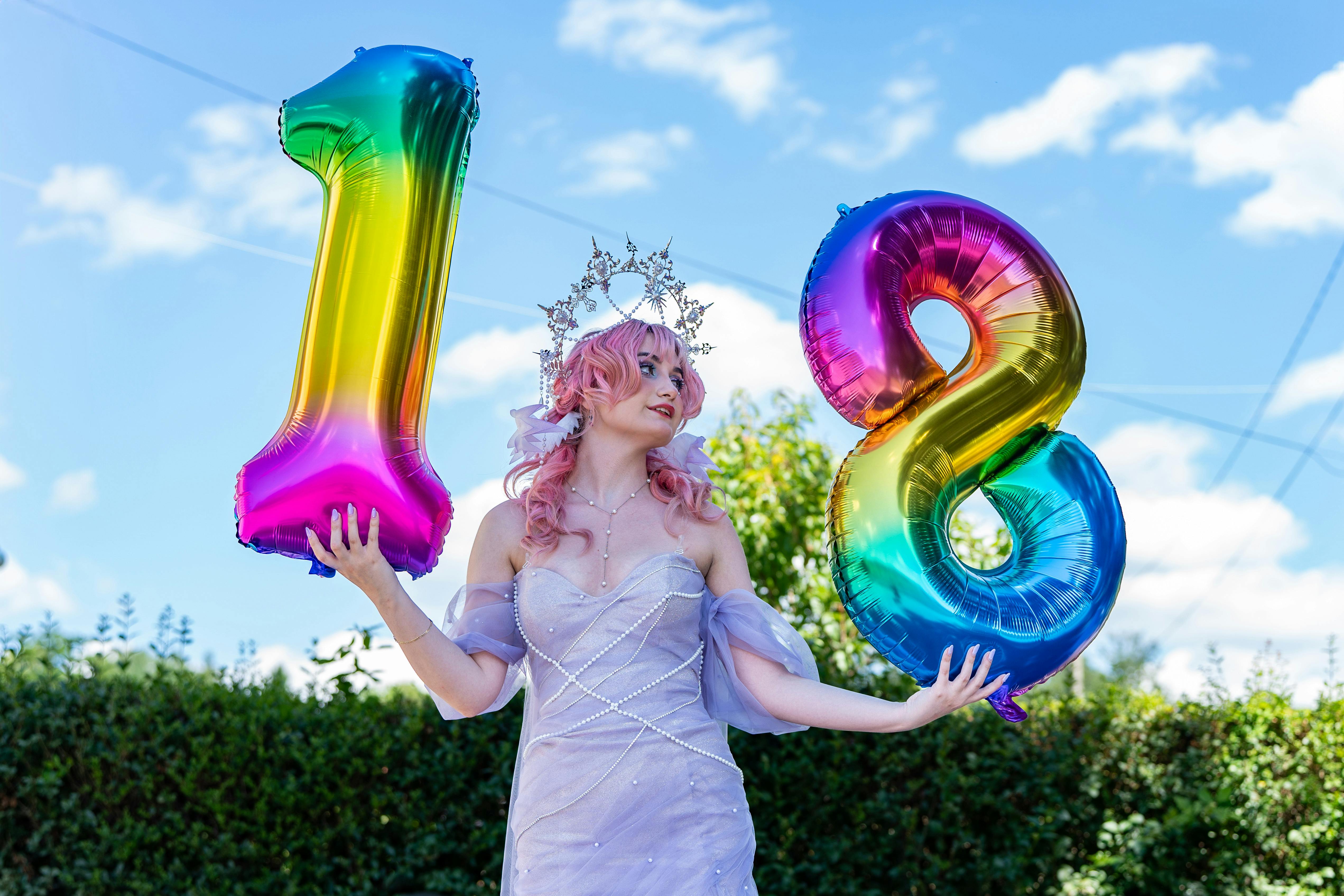 Colorful 18th Birthday Celebration Outdoors · Free Stock Photo