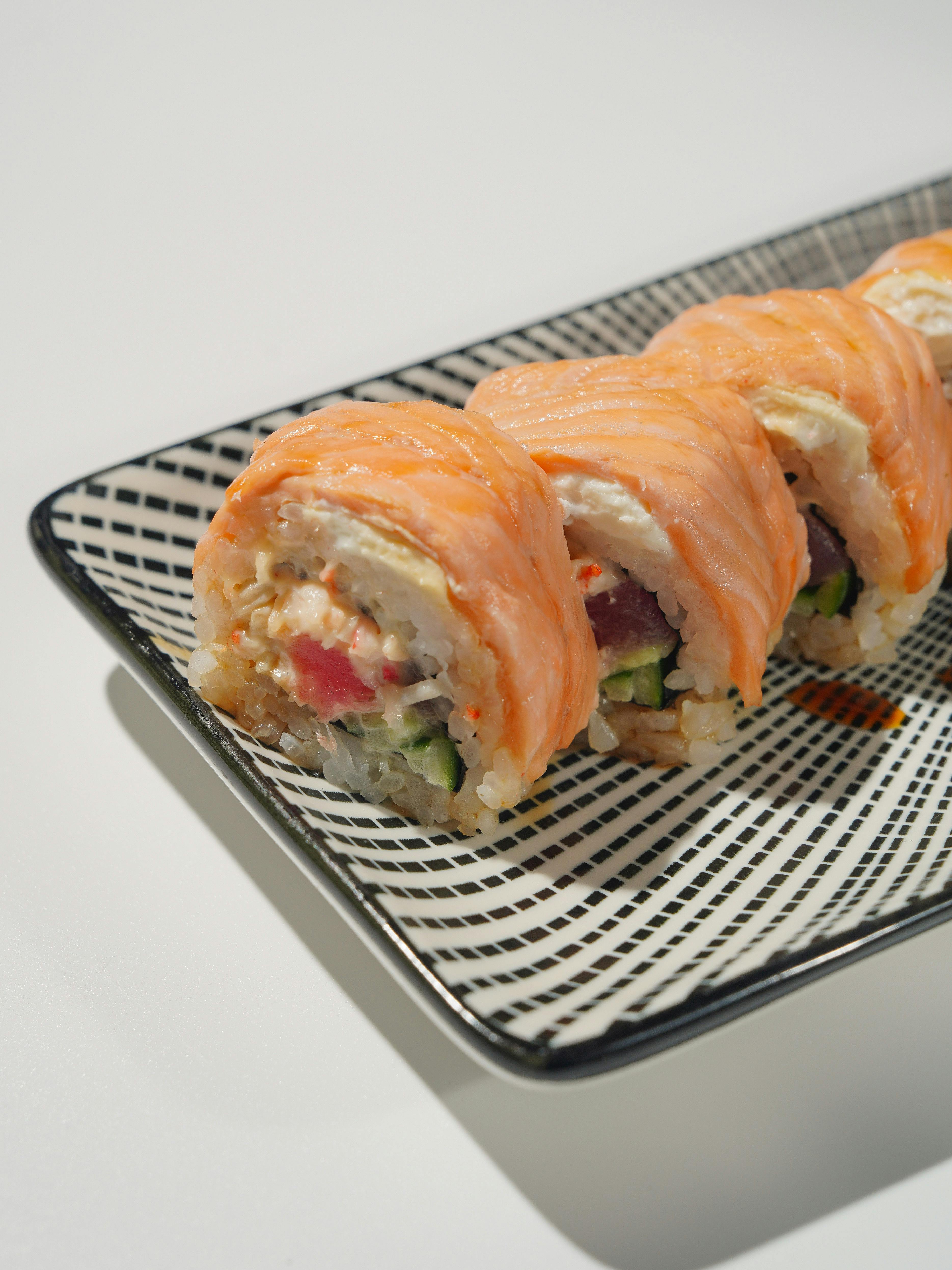 Close-Up Photo of Three Sushi · Free Stock Photo