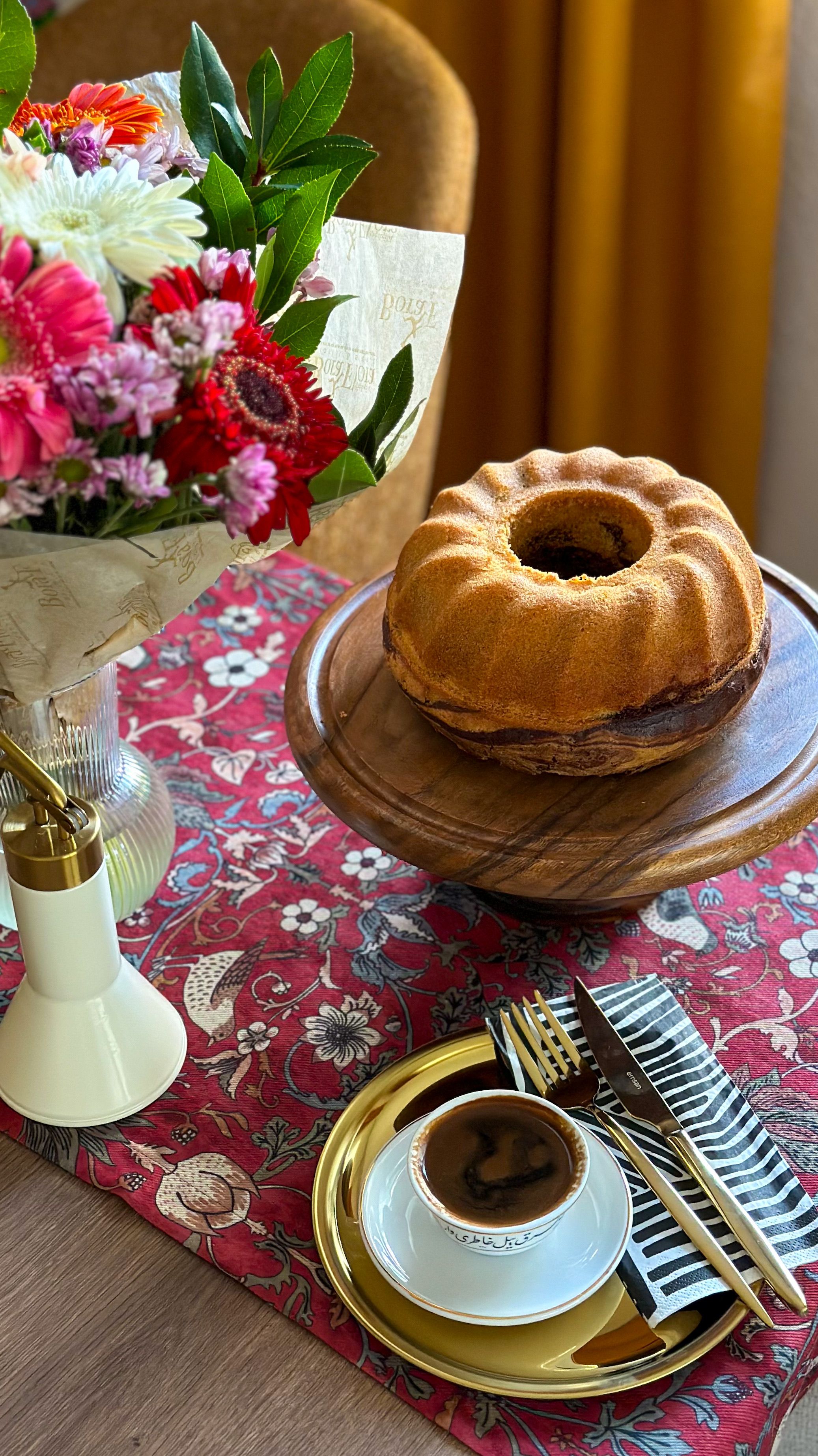 Elegant Coffee and Bundt Cake Table Setting · Free Stock Photo