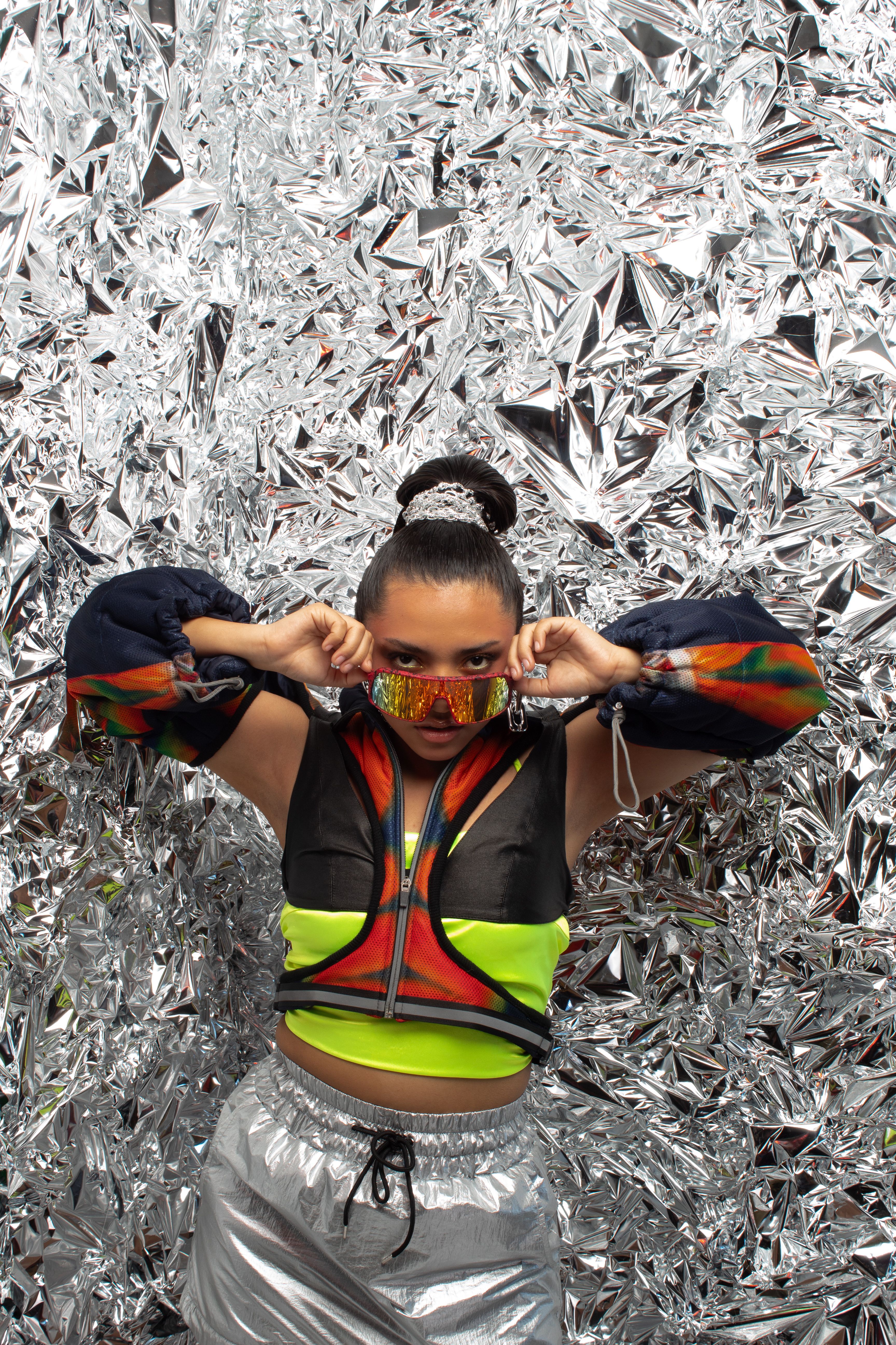 Futuristic Fashion Portrait with Mirrored Background · Free Stock Photo