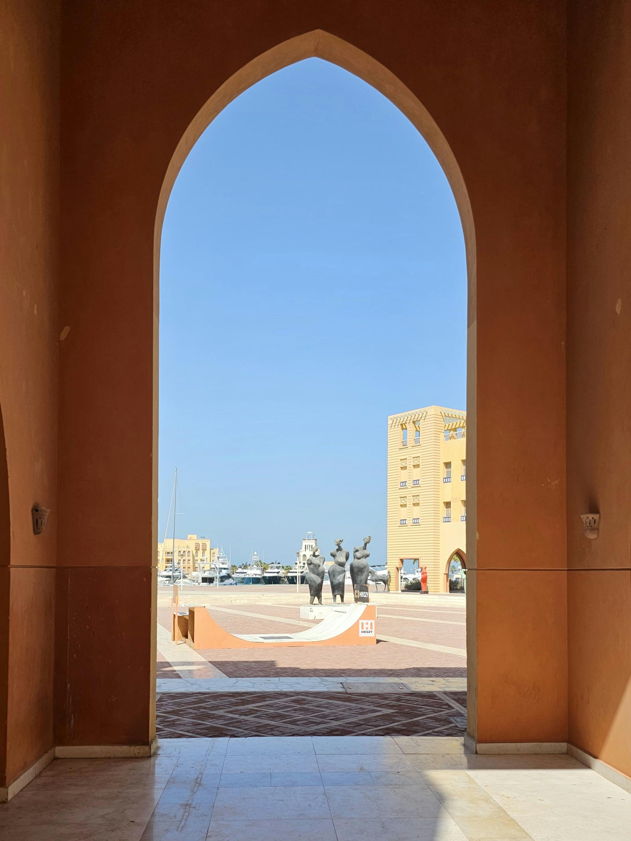 Arched Gateway View to Port in Egypt · Free Stock Photo