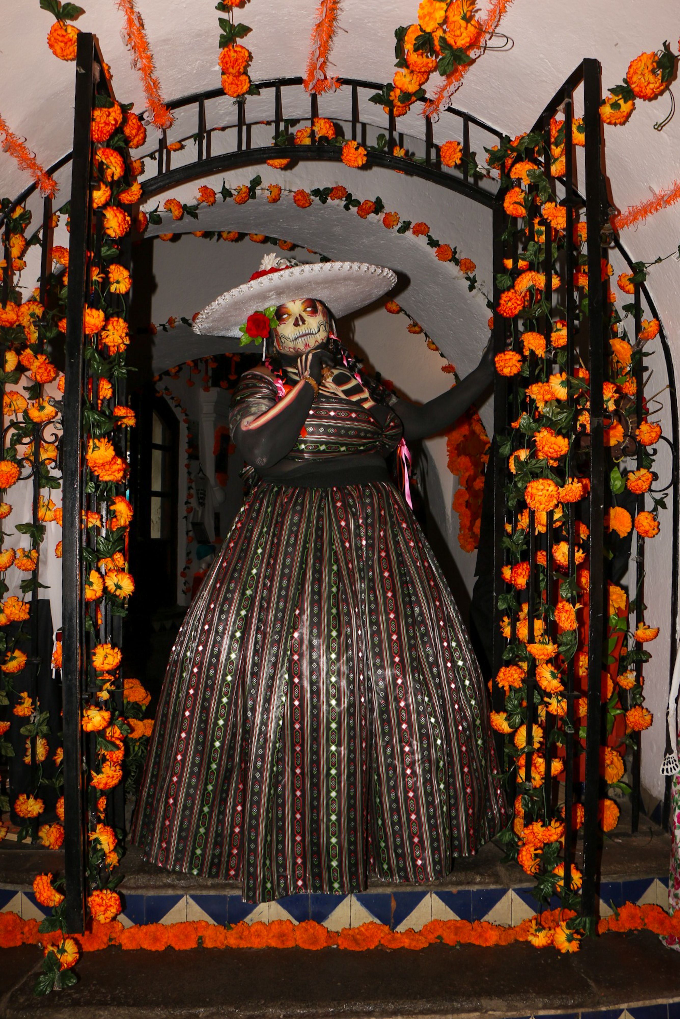 Colorful Day of the Dead Altar with Catrina Figurine · Free Stock Photo