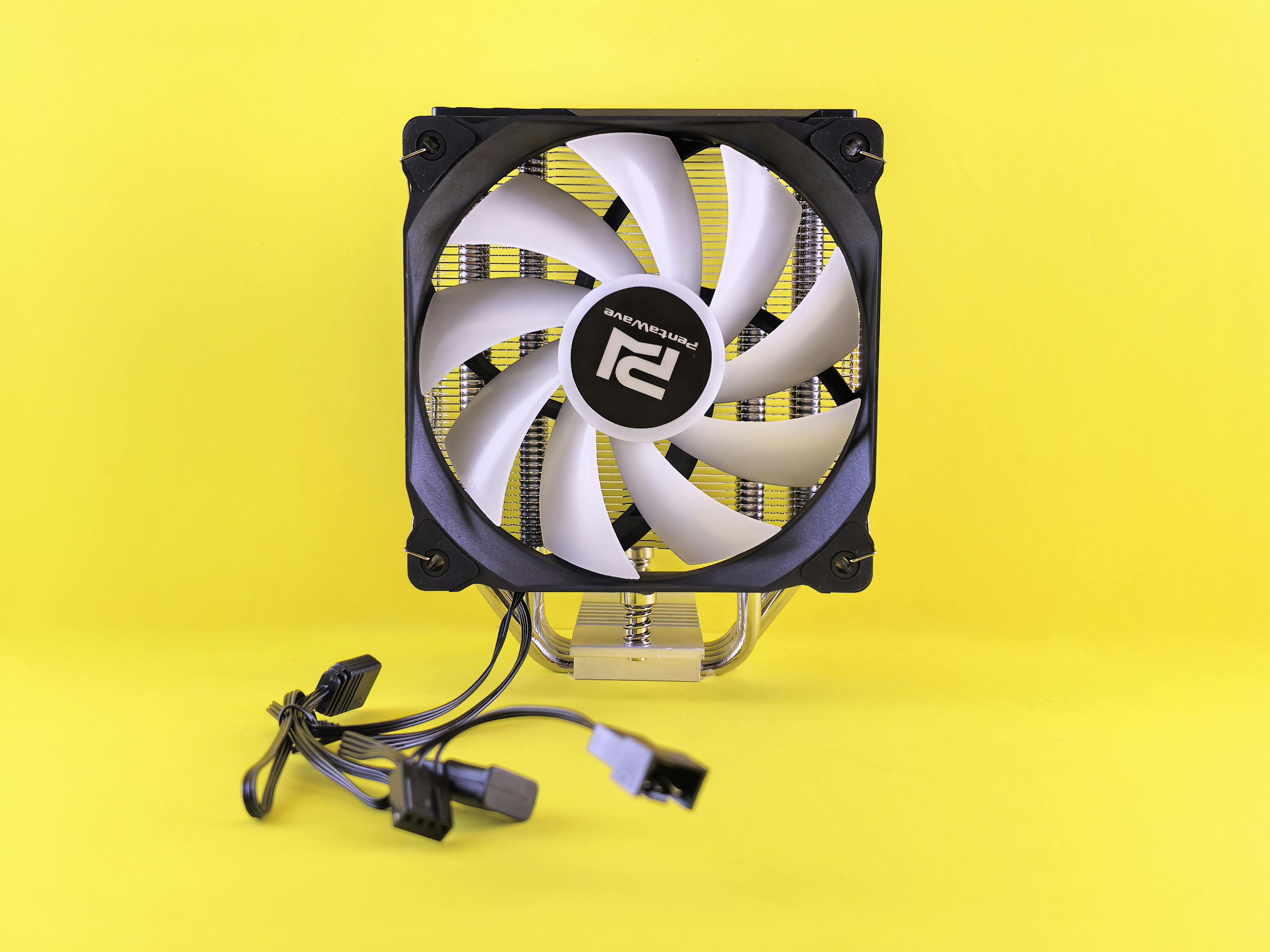Computer CPU Cooler with Yellow Background · Free Stock Photo