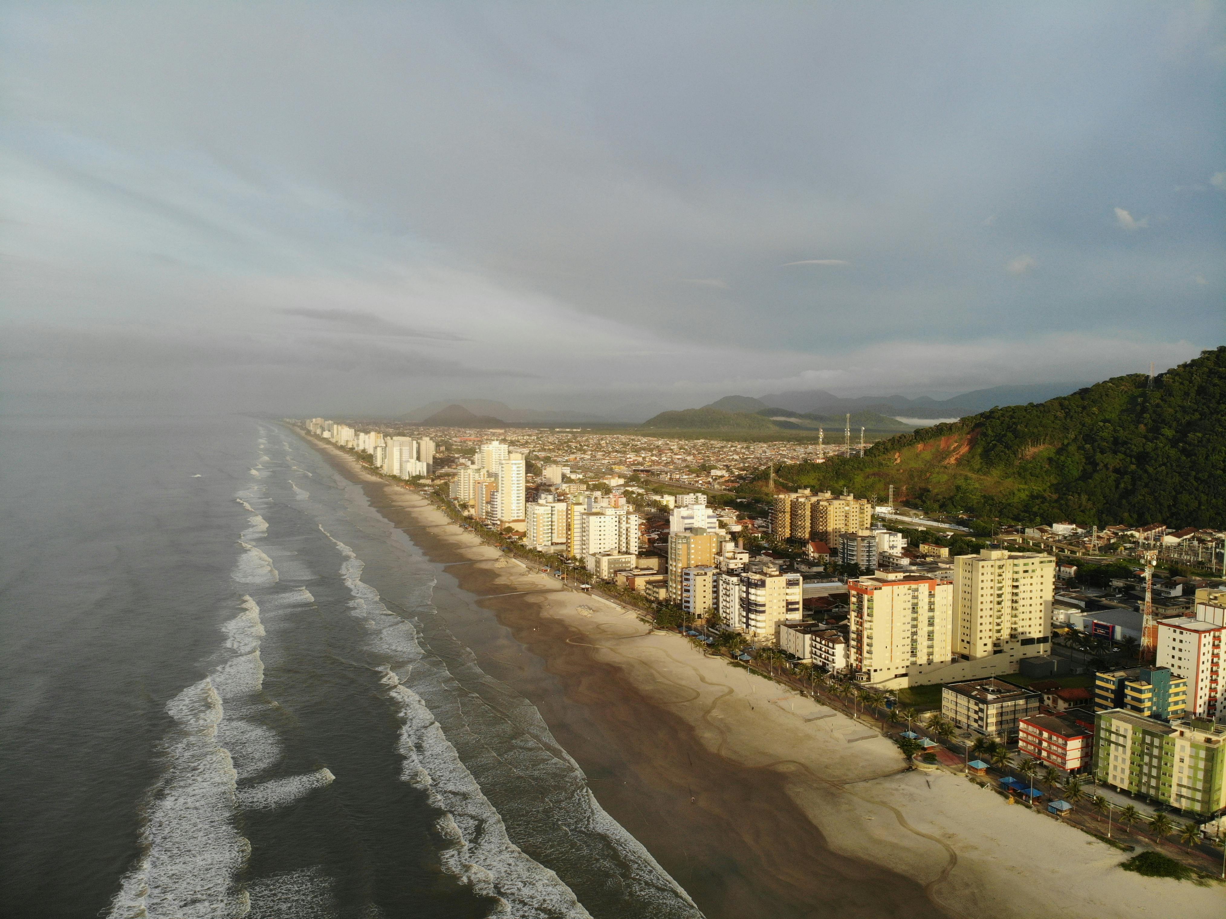 Aerial View of Mongaguá Beachfront, Brazil · Free Stock Photo